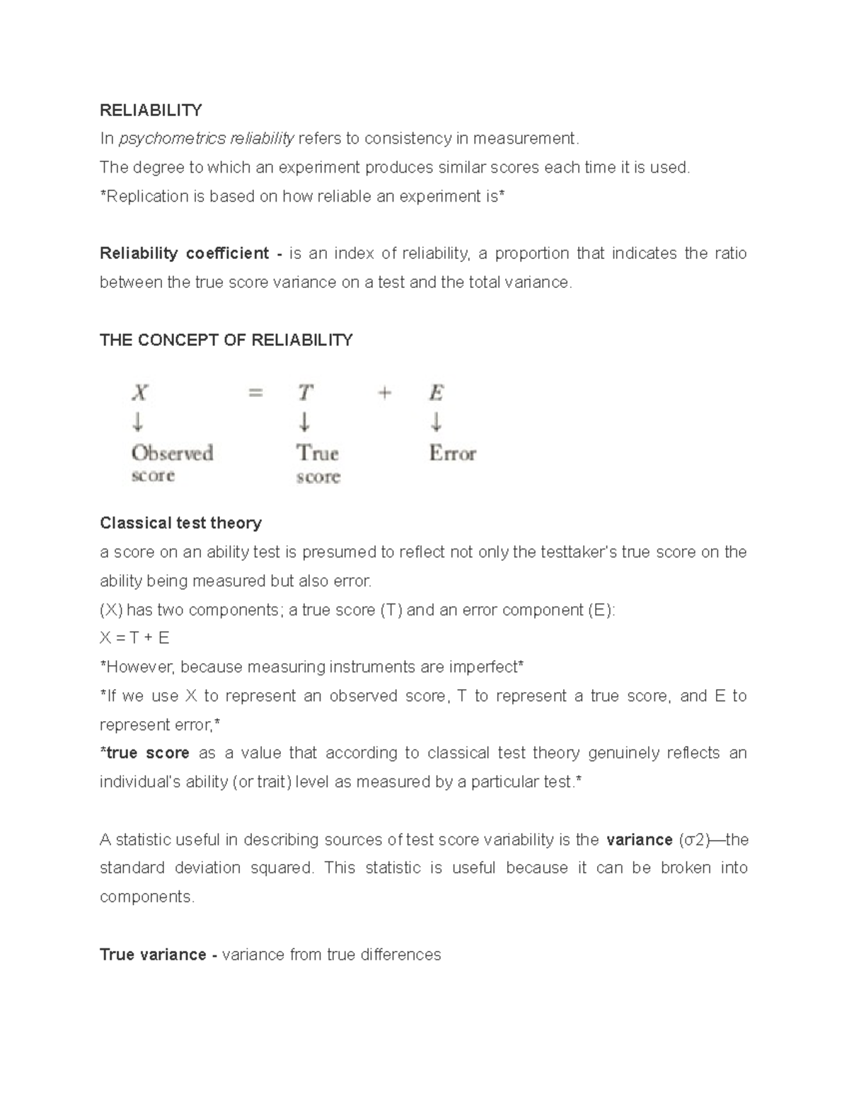 Reliability - The degree to which an experiment produces similar scores ...