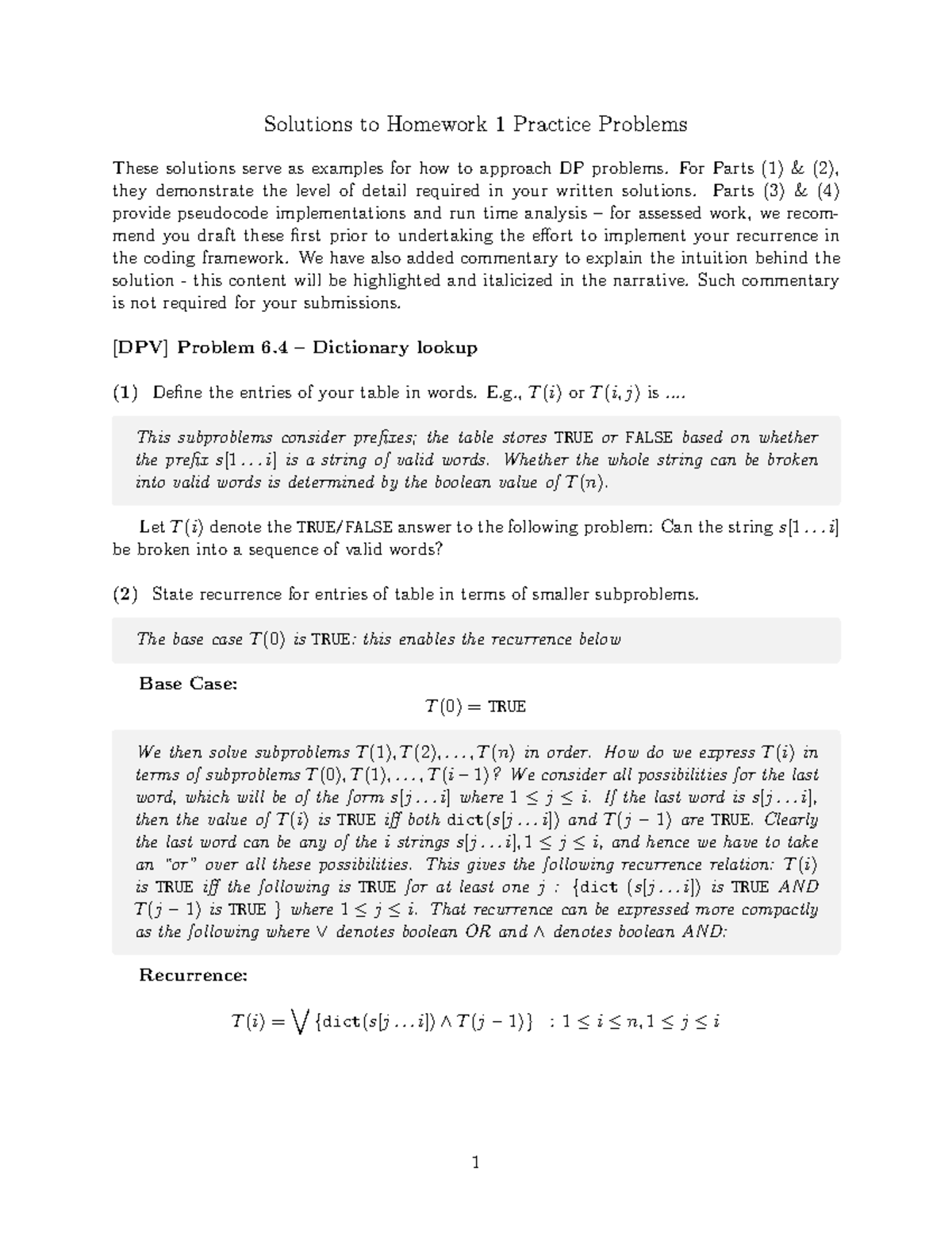 HW1 practice solutions - Solutions to Homework 1 Practice Problems These solutions serve as ...