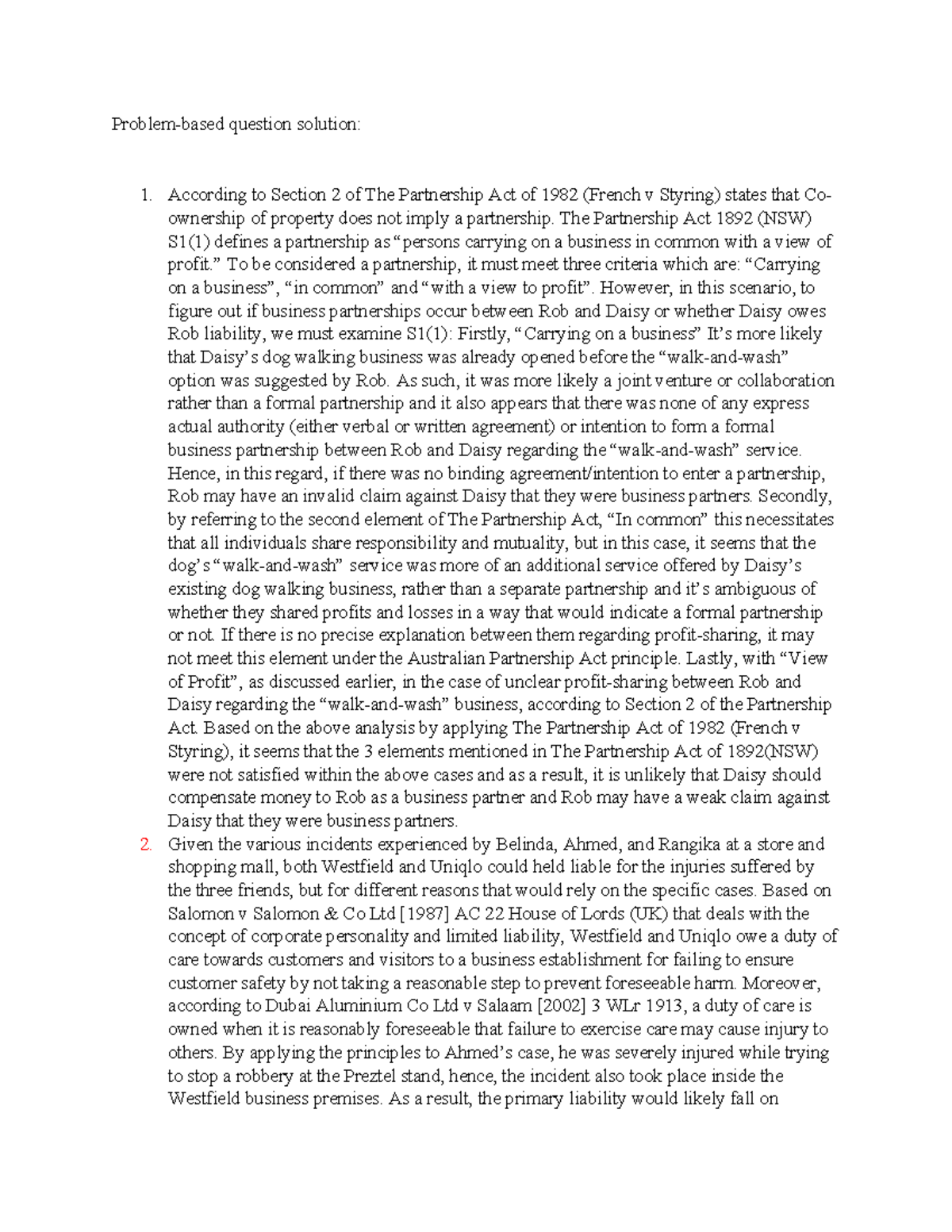 Answering to PBQ - Problem-based question solution: 1. According to ...