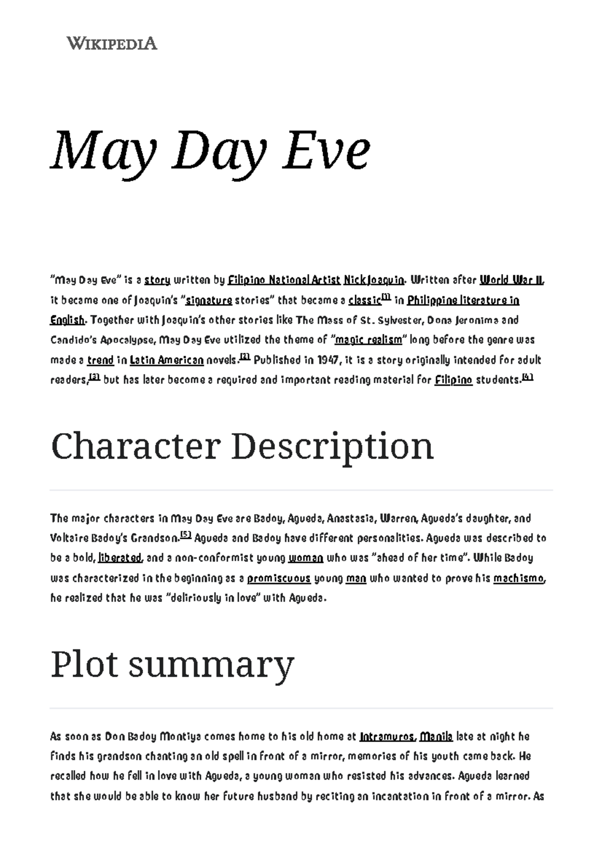 May Day Eve - Wikipedia - May Day Eve "May D ay Eve" i s a story wri ...