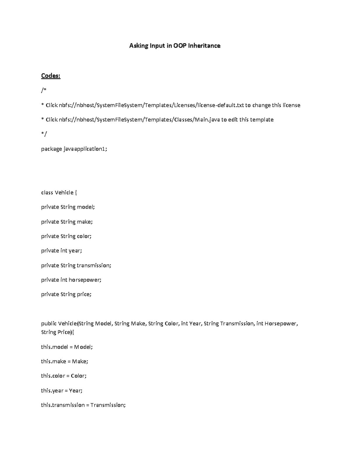 Asking Input in OOP Inheritance - Asking Input in OOP Inheritance Codes: /* Click - Studocu