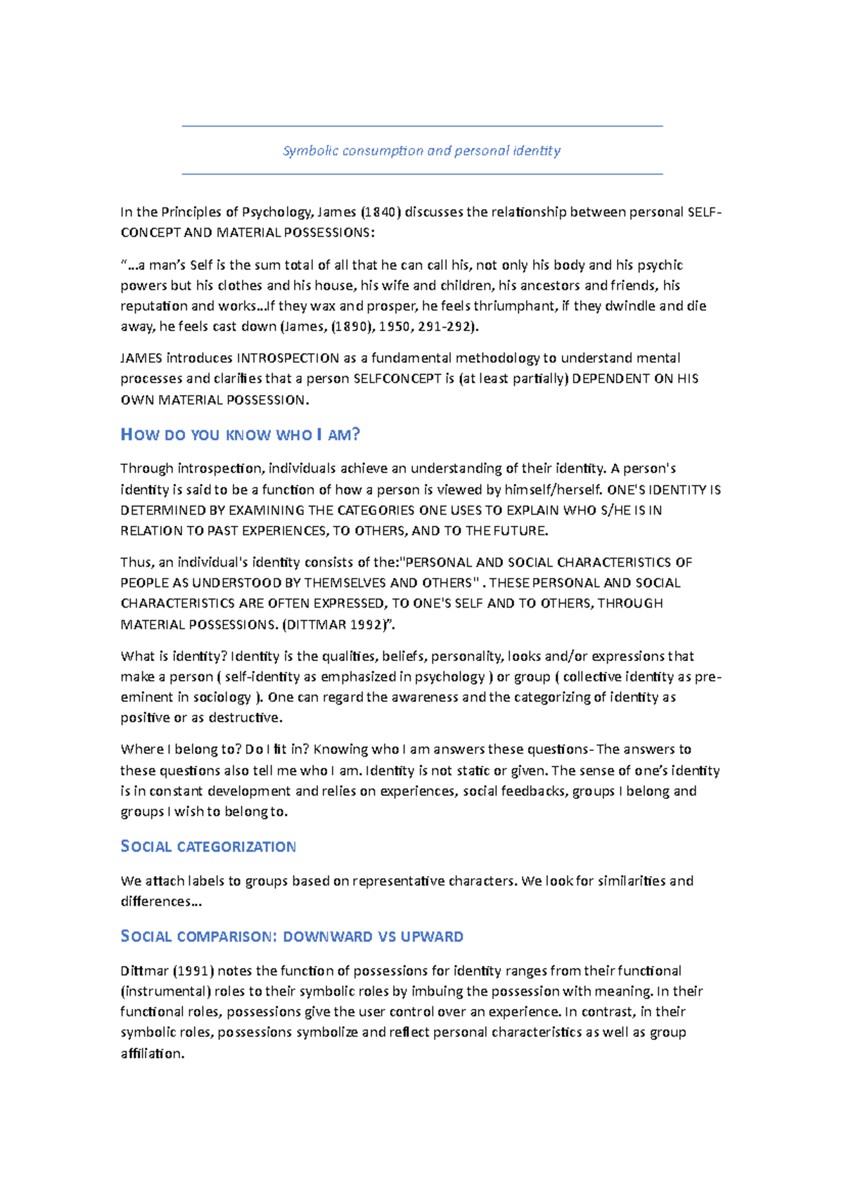 Ultima parte de consumer - Symbolic consumption and personal identity ...