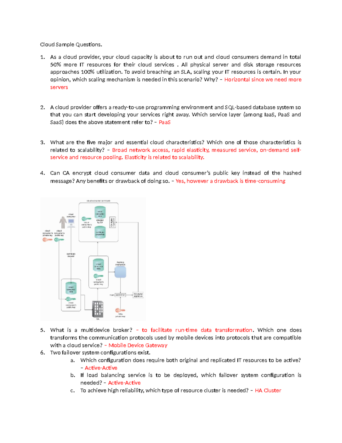 Cloud Sample Questions with Answers - Cloud Sample Questions. As a ...