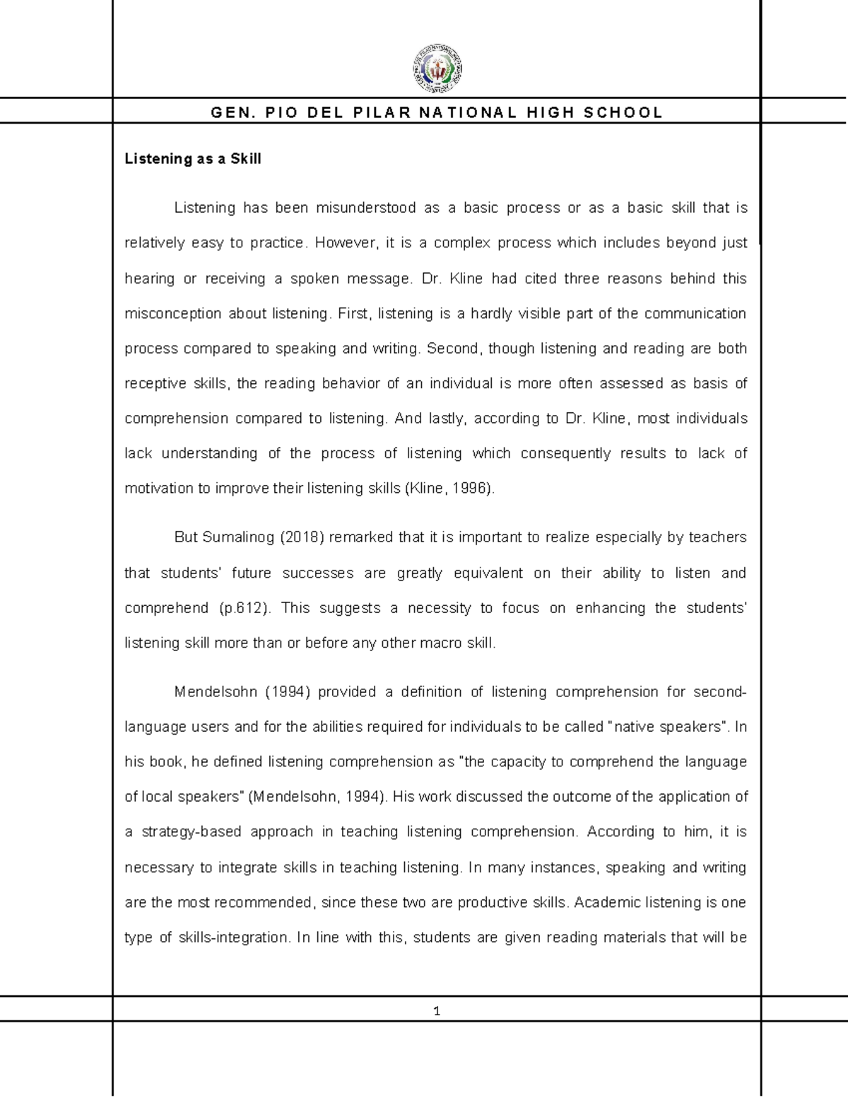 Sample-RRL - RRLSAMPLE GUIDE - G E N. P I O D E L P I L A R N A T I O N ...