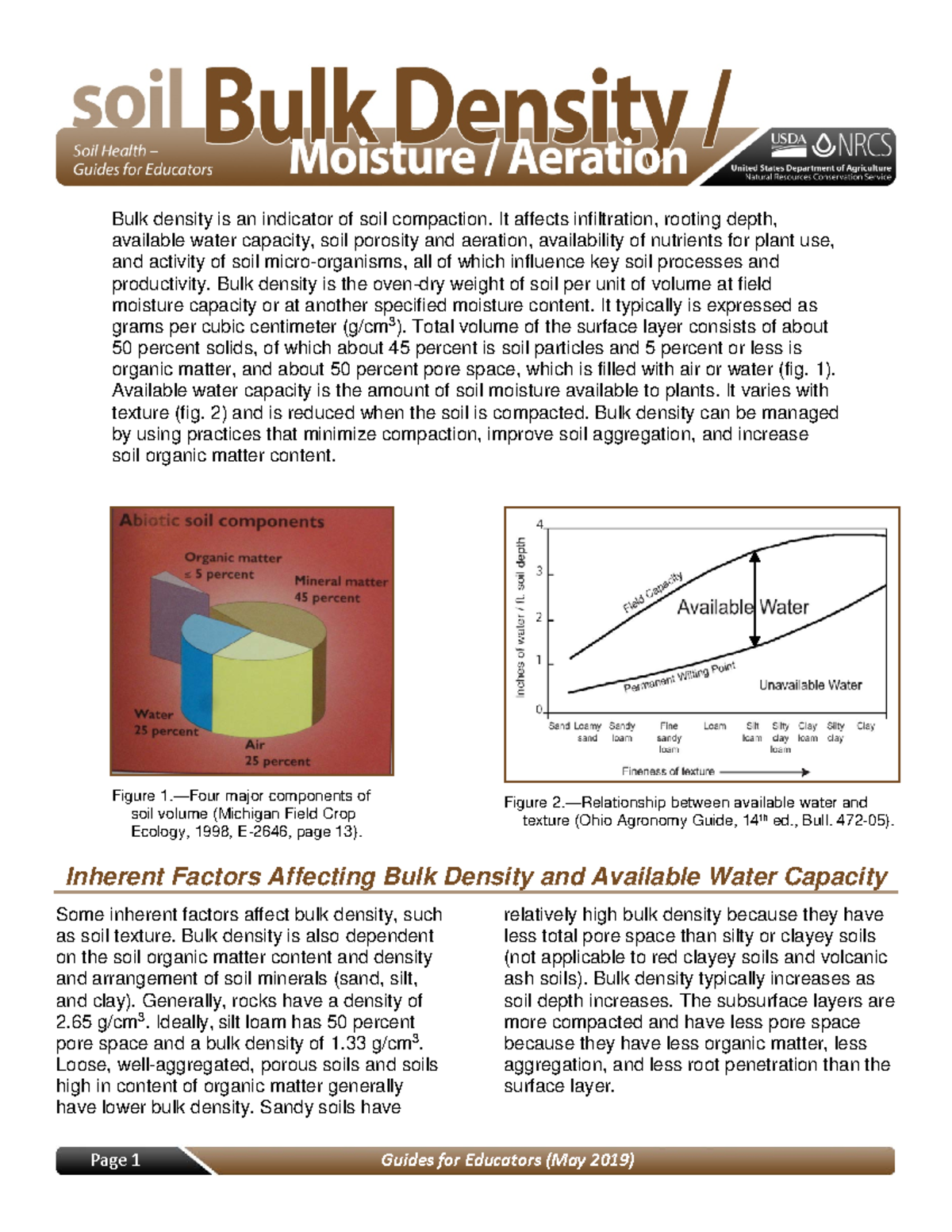 Soil Bulk Density Moisture Aeration - Bulk density is an indicator of ...