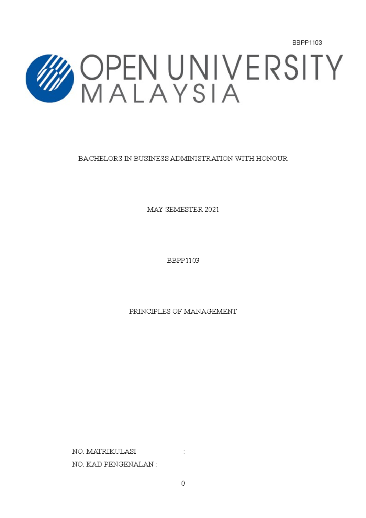 Assignment Principle OF Management (Yeoh Yen Li) - BACHELORS IN ...