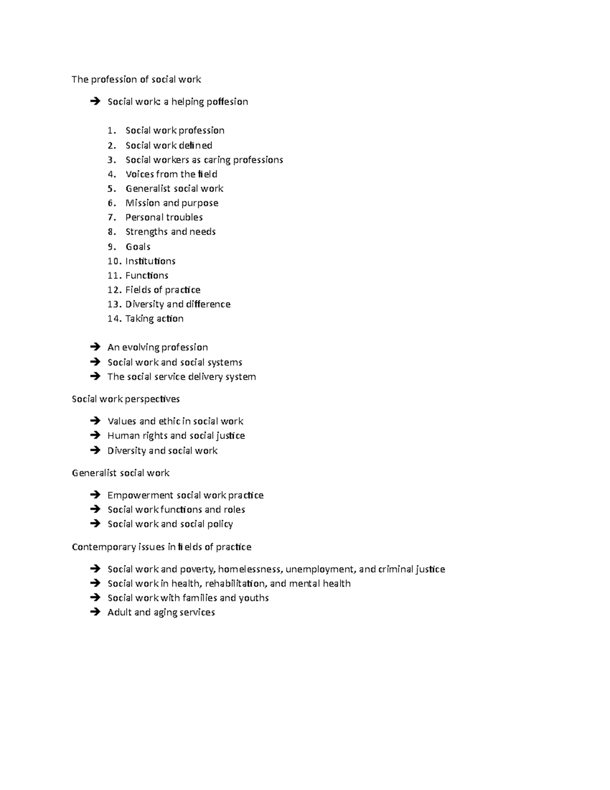 Social work 3 - .............................. - The profession of ...