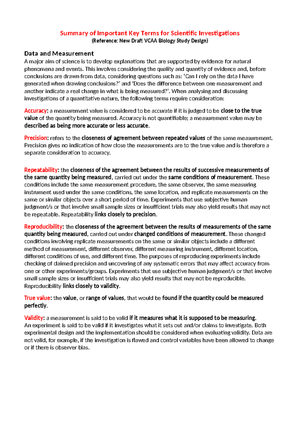 Scientific Method Important Key Terms Biology - Summary of Important ...