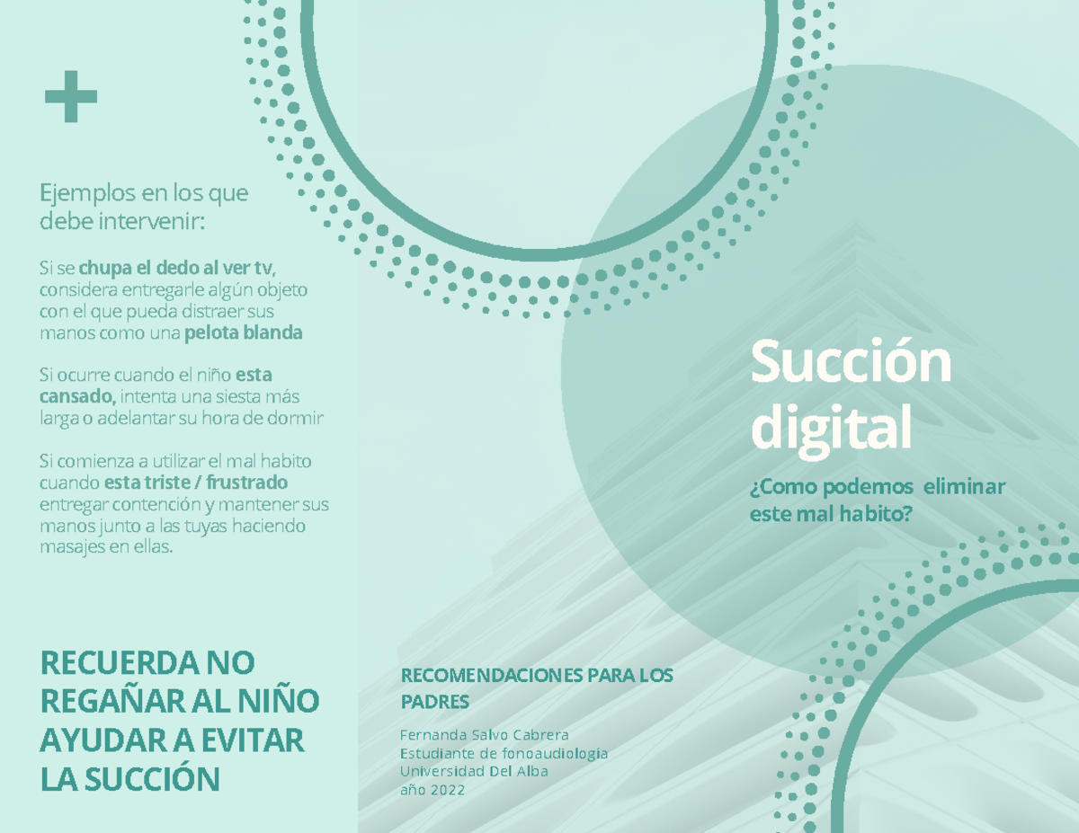 Triptico succión digital - Succión digital ¿Como podemos eliminar este ...