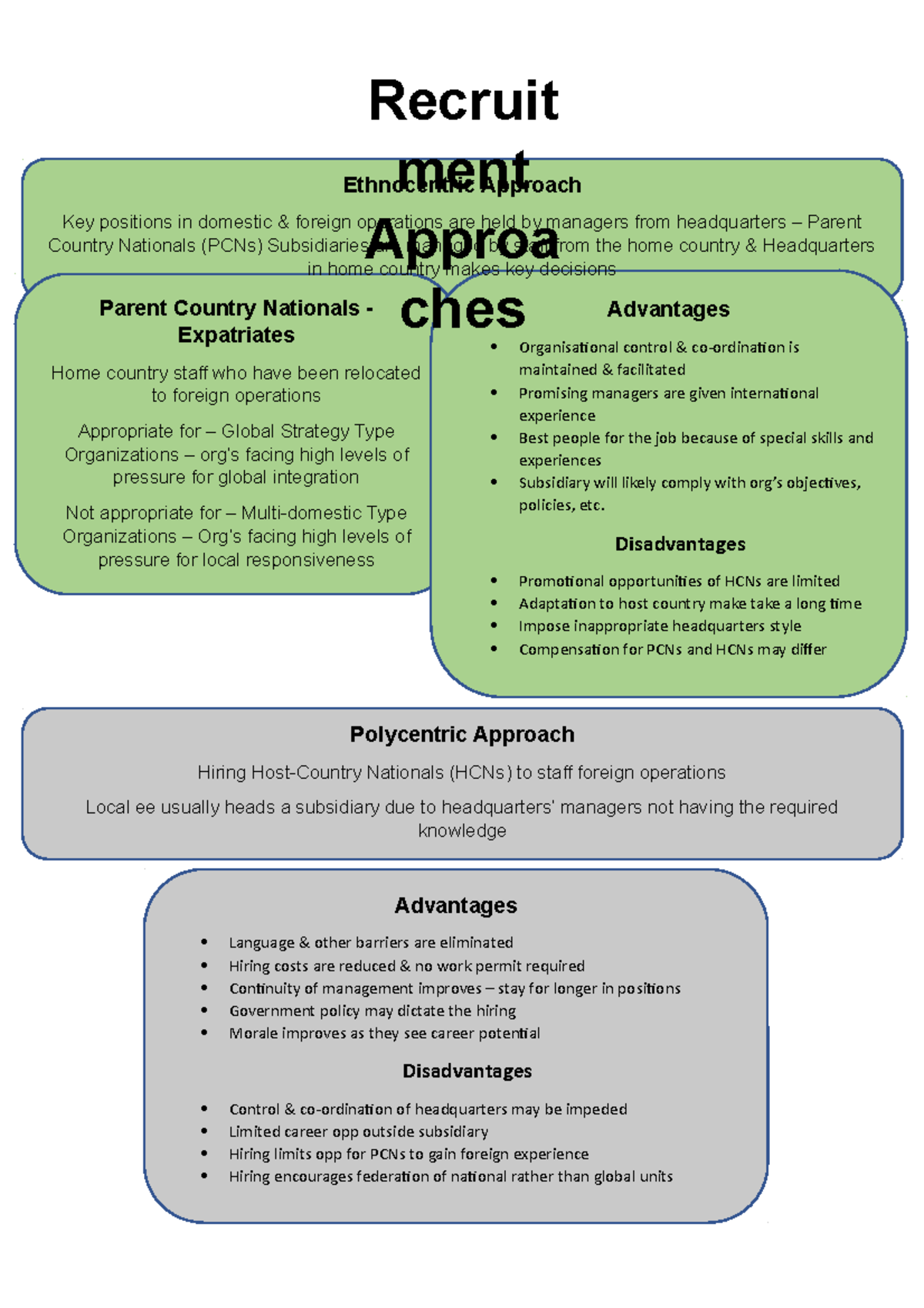 Notes Ethnocentric Approach Key Positions In Domestic Foreign
