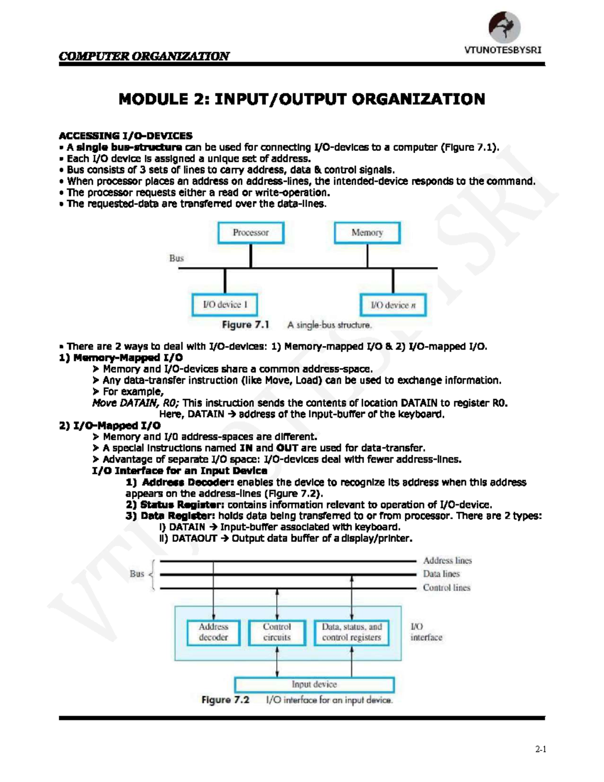 COA Module-2 Notes - VTUNOTESSRI COMPUTER ORGANIZATION MODULE 2 ...