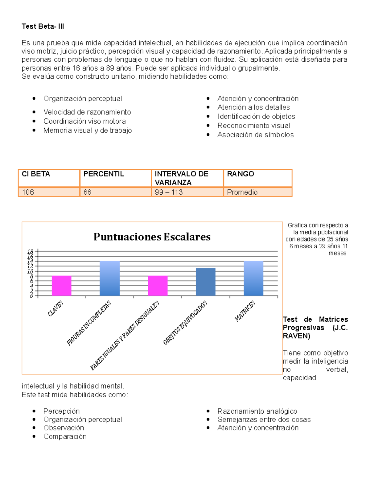 BETA Raven Y CEA Cuanti - Test Beta- III Es una prueba que mide ...