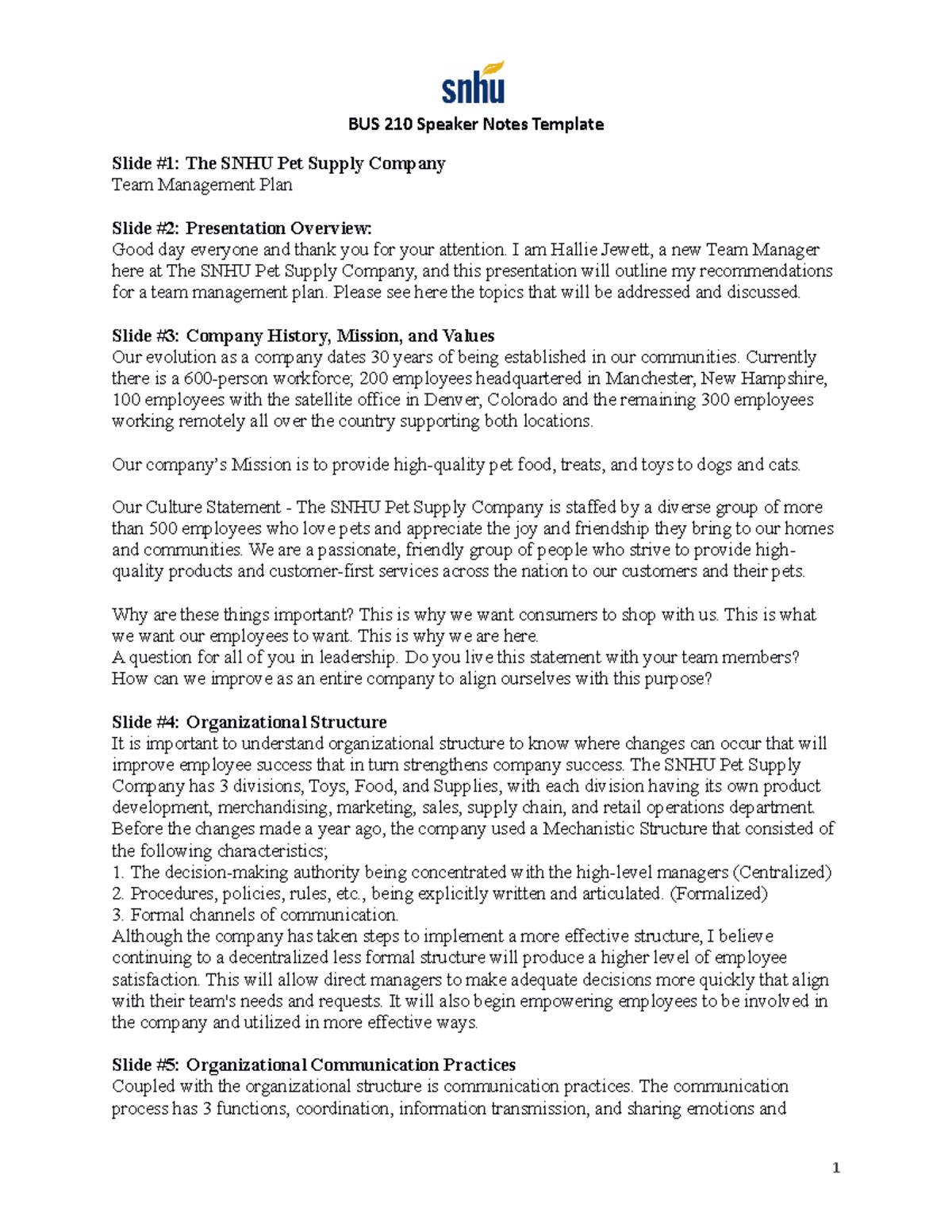 7-3 Speaker Notes Project One - Organizational Evaluation Proposal ...