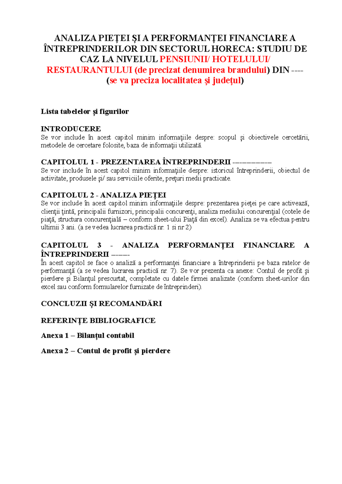 Structura Proiect Analiză - Anatomia - Studocu