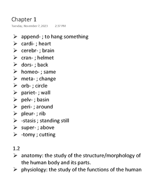 Practical 1 - Study Guide - BIO 1211 - Human Anatomy & Physiology I ...