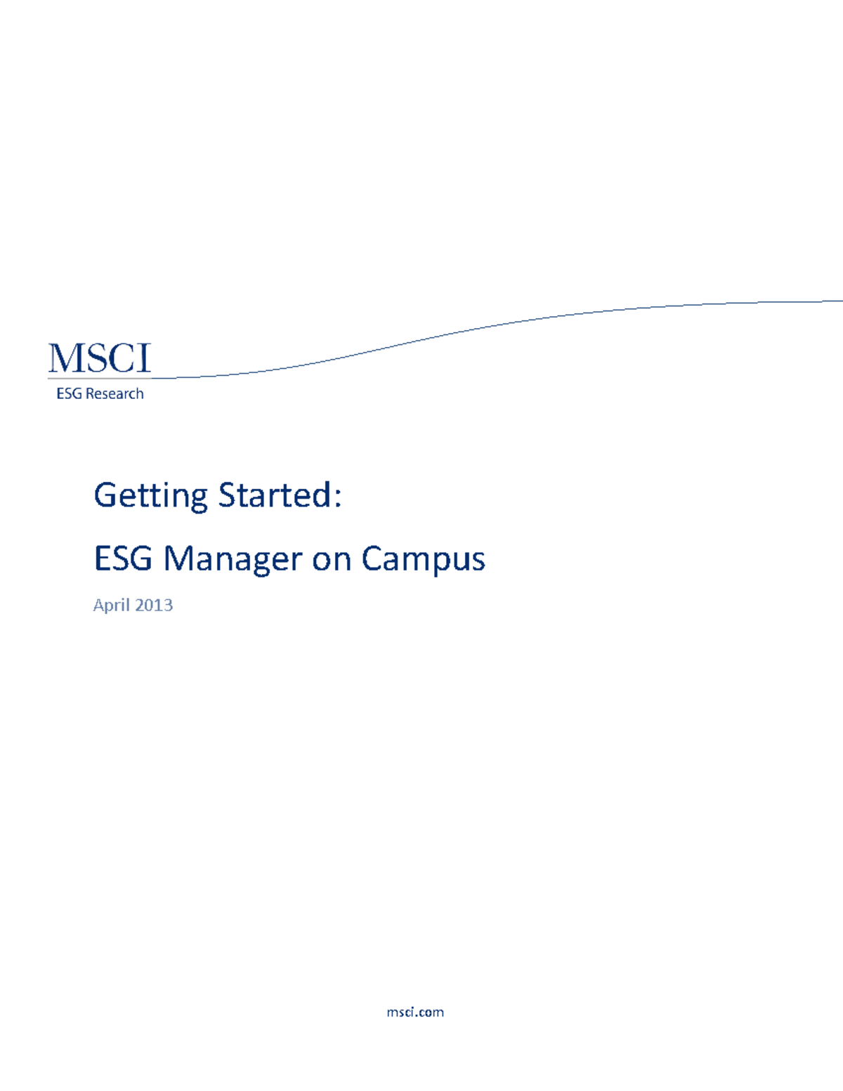 MSCI ESG Getting Started - msci Getting Started: ESG Manager on Campus ...
