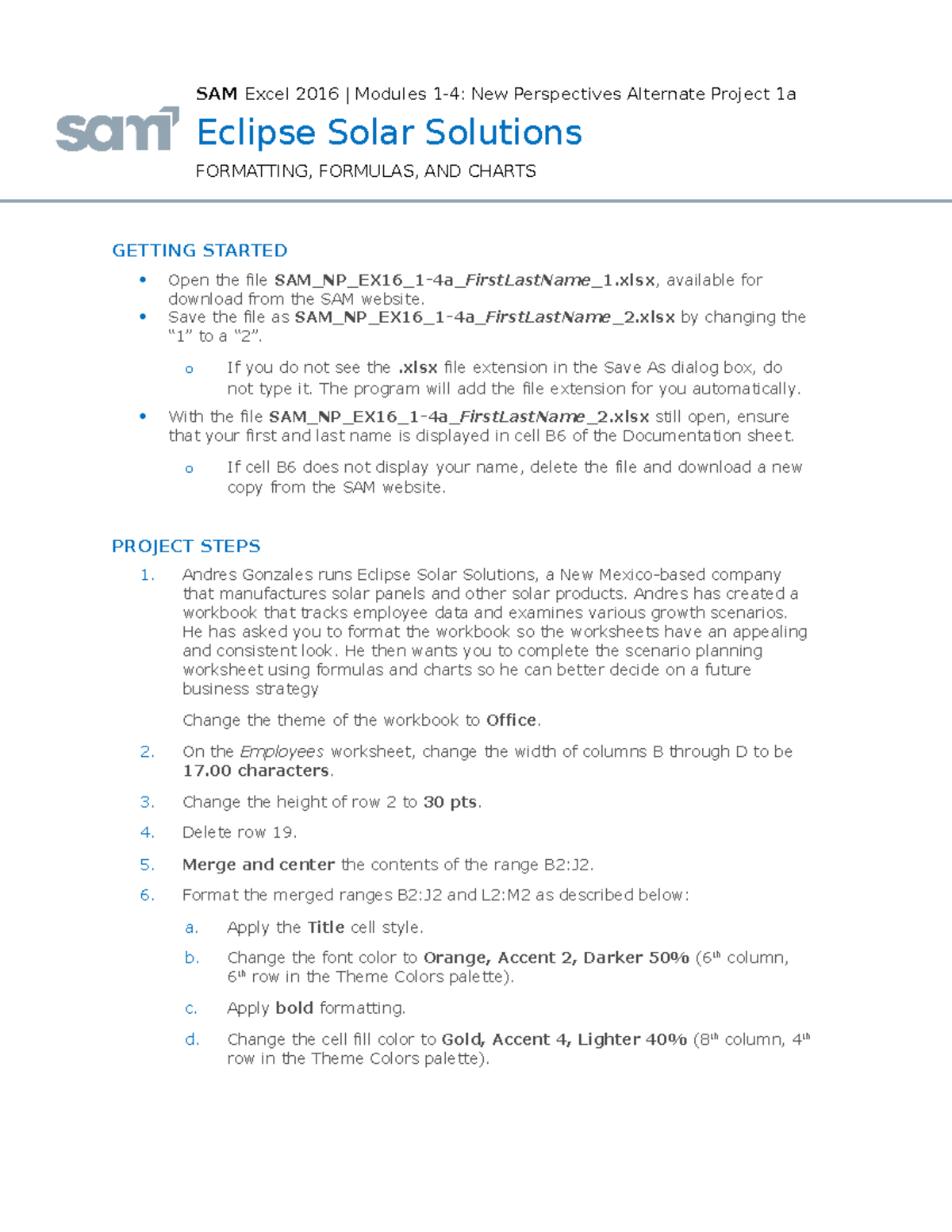 Instructions SAM NP EX16 1-4a - Eclipse Solar Solutions FORMATTING ...