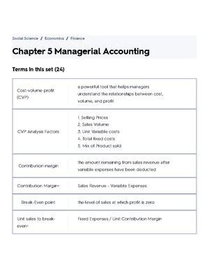Managerial Accounting Chapter 6 Flashcards Quizlet - Managerial ...
