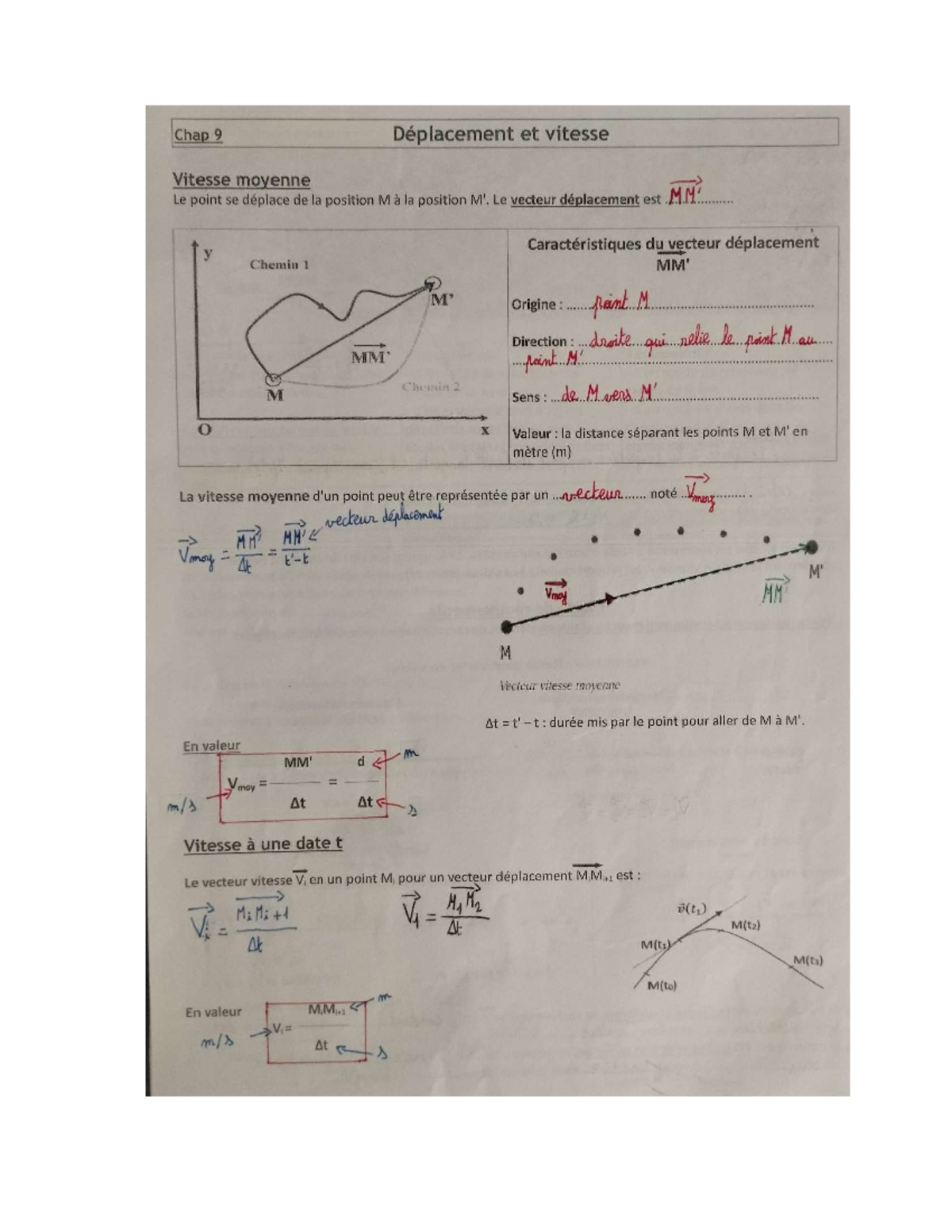 Déplacement et Vitesse Cours Physqiue 2nde - Physique-chimie - Studocu