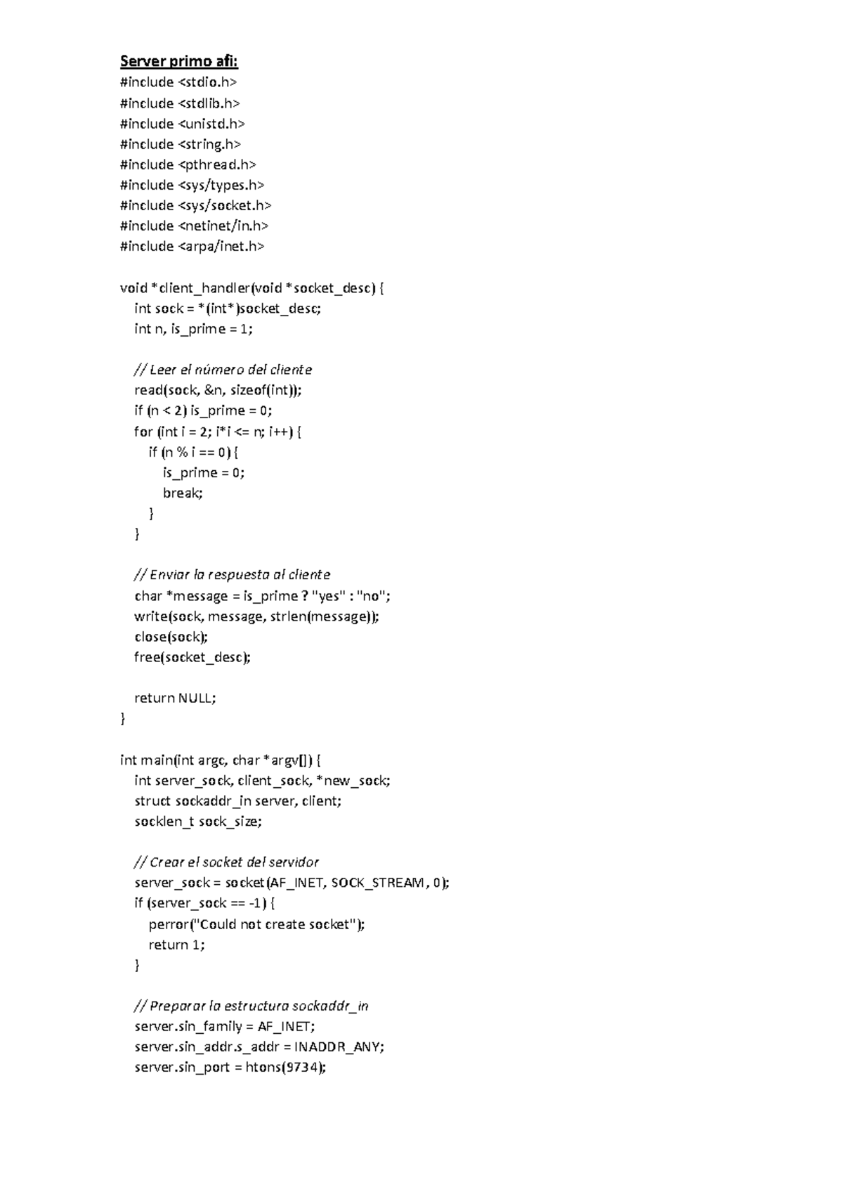 Server primo afi - PC3 - Server primo afi: #include #include #include - Studocu