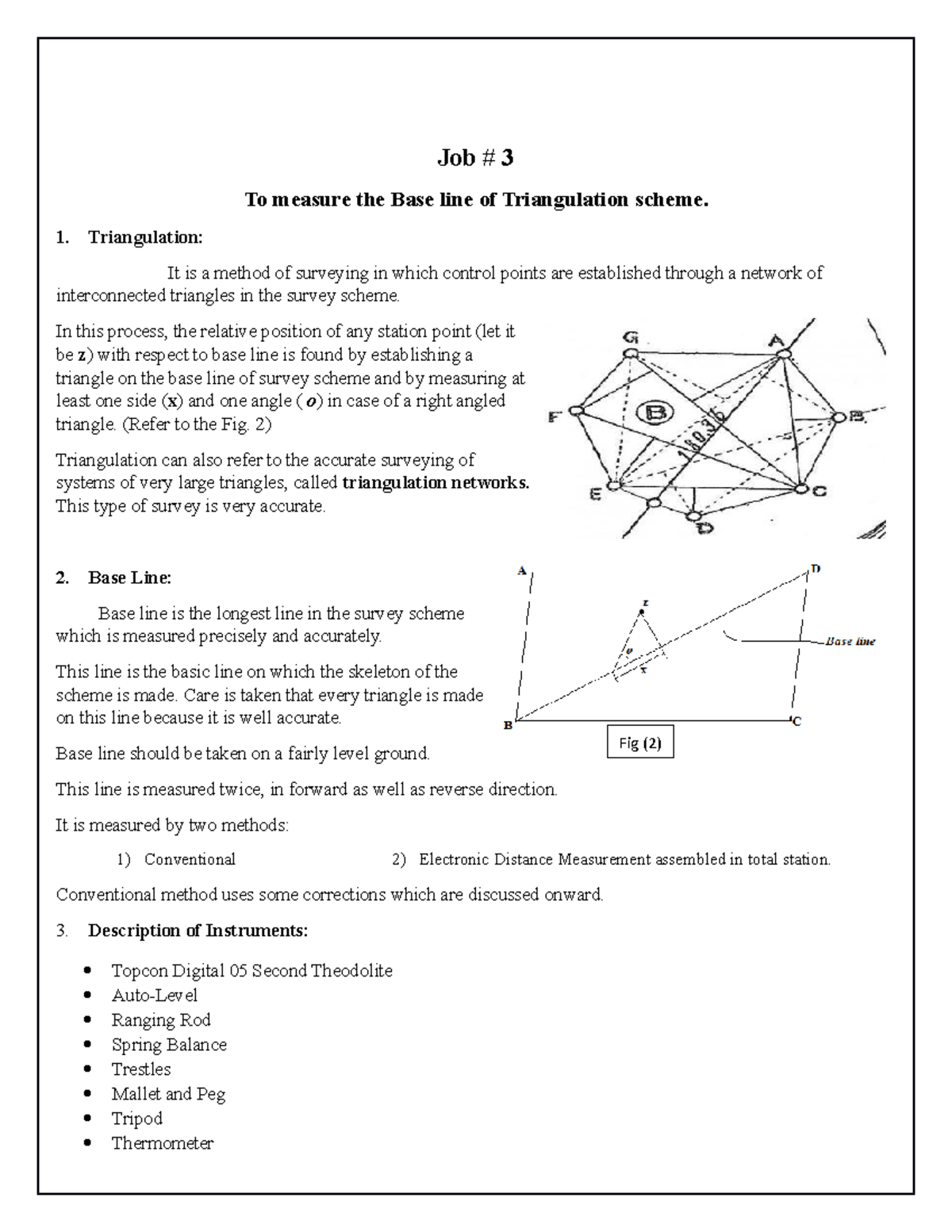Survey job 3 - pakistan history flowchart5 - Fig (2) Job # 3 To measure ...