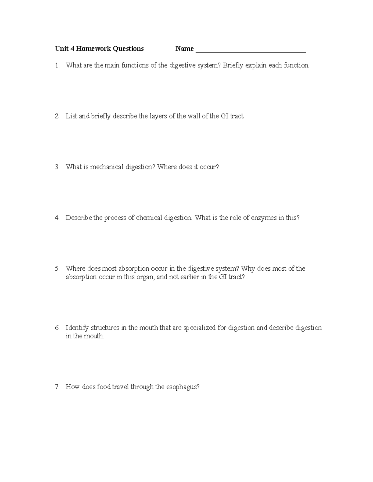 Unit 4 Homework Notes Unit 4 Homework Questions Name What Are