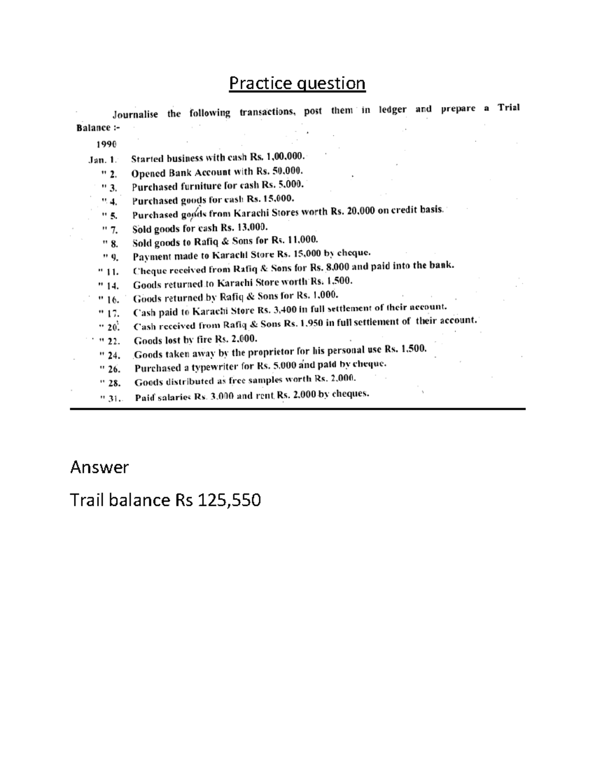 Practice question - Financial Statements for the course Financial ...