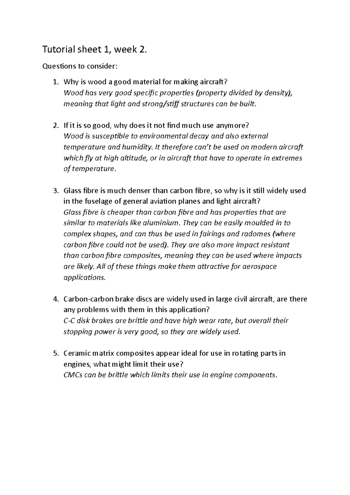 Tutorial sheet 1, 2020 - Solutions - Tutorial sheet 1, week 2 ...