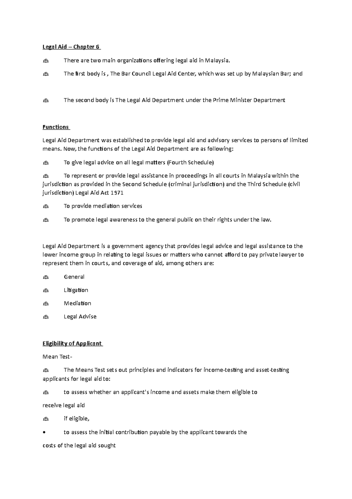 Legal Aid - MLS - Legal Aid – Chapter 6 There are two main ...