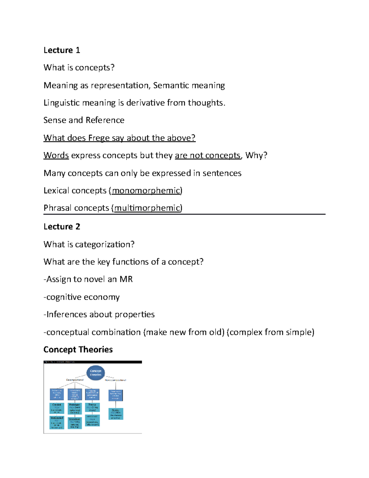 Exam 1 review - Lecture 1 What is concepts? Meaning as representation ...