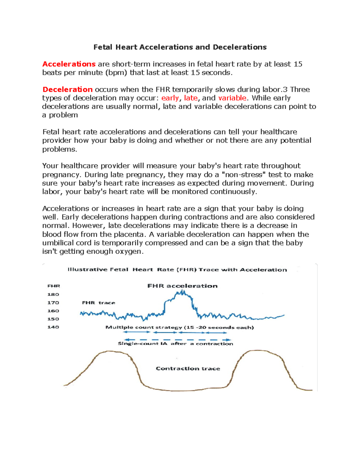 Fetal Heart Accelerations and Decelerations - Fetal Heart Accelerations ...