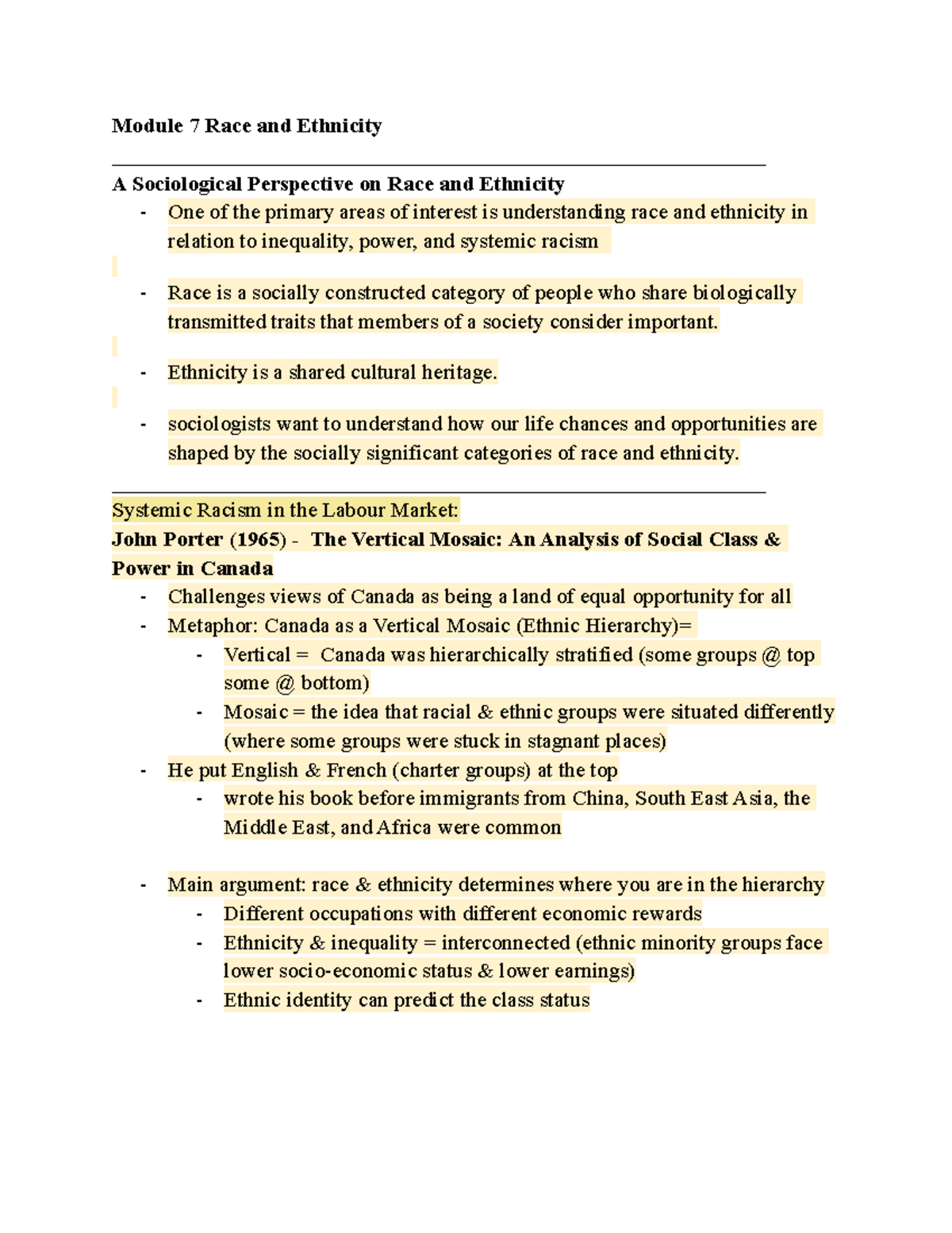 Module 7: Race and Ethnicity - Module 7 Race and Ethnicity A ...