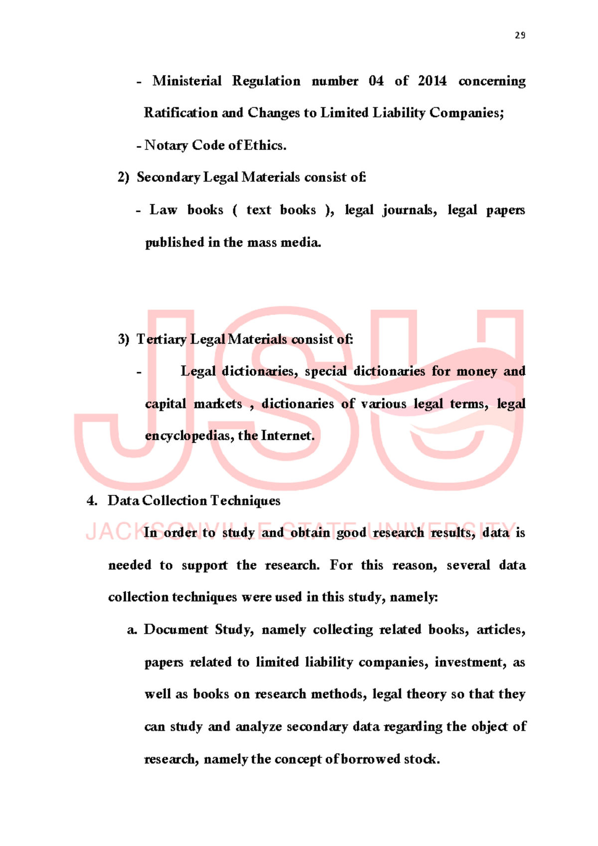 Jacksonville State University Law-5 - Ministerial Regulation number 04 ...