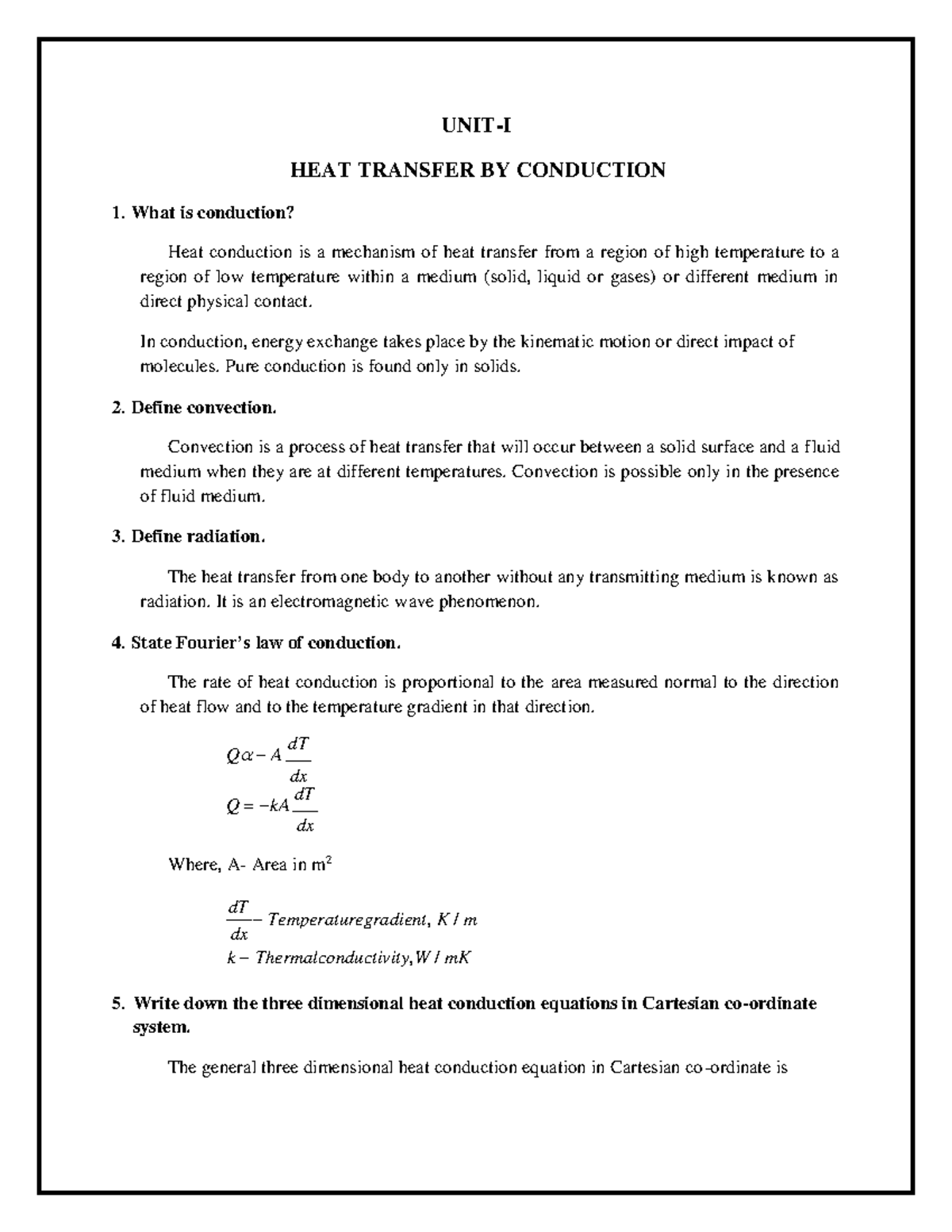 HMT(U4) - Heat and Mass Transfer Lecture Notes - UNIT-I HEAT TRANSFER ...