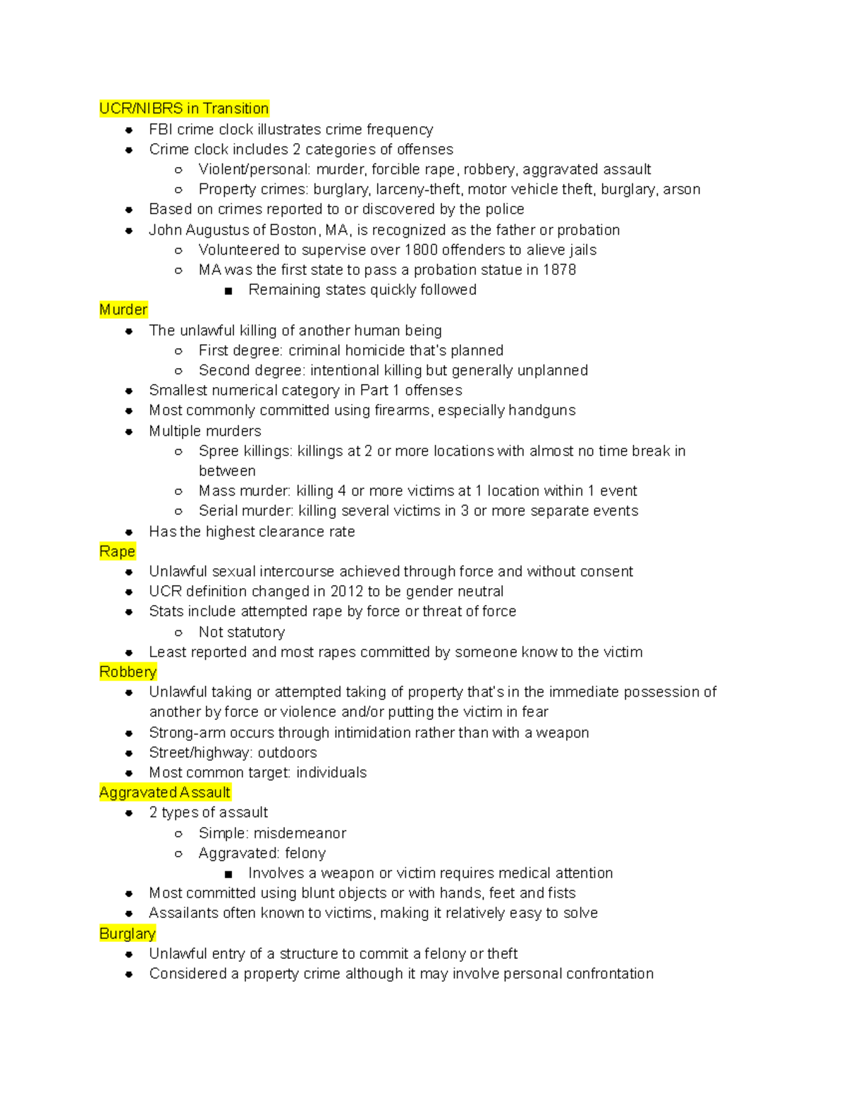 Intro Crim Ch2 Pt2 - UCR/NIBRS in Transition FBI crime clock ...