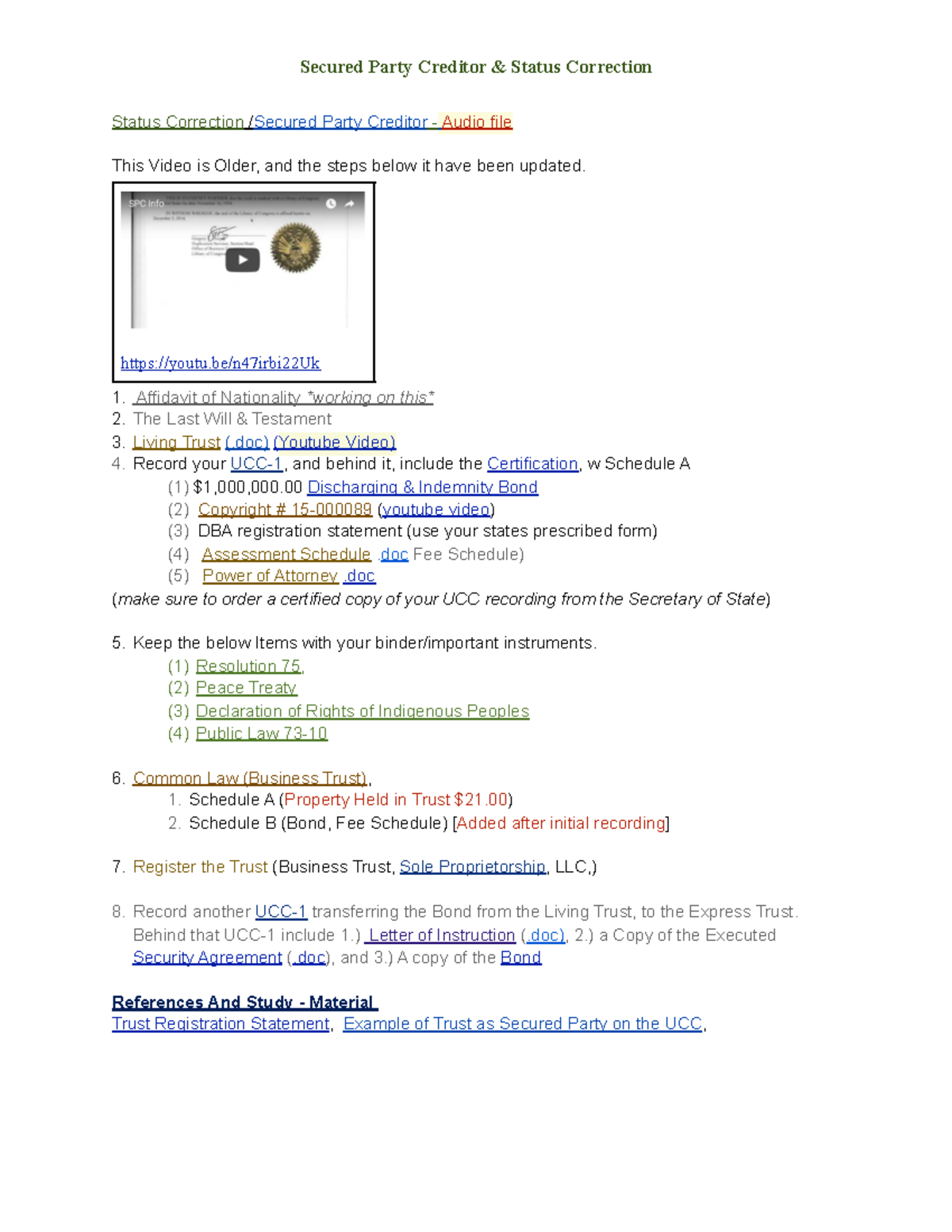 Secured Party Creditor & Status Correction ( PDFDrive ) - Status Correction /Secured Party ...