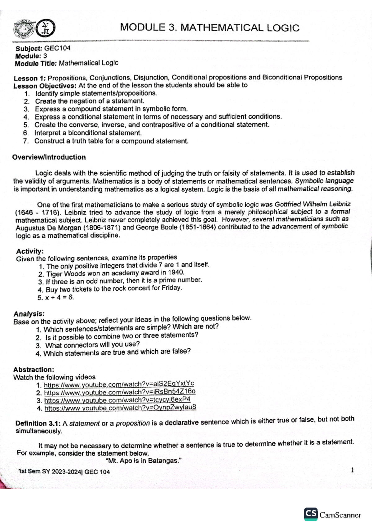 MMW- Module-3 - Introduction to College Math - Studocu