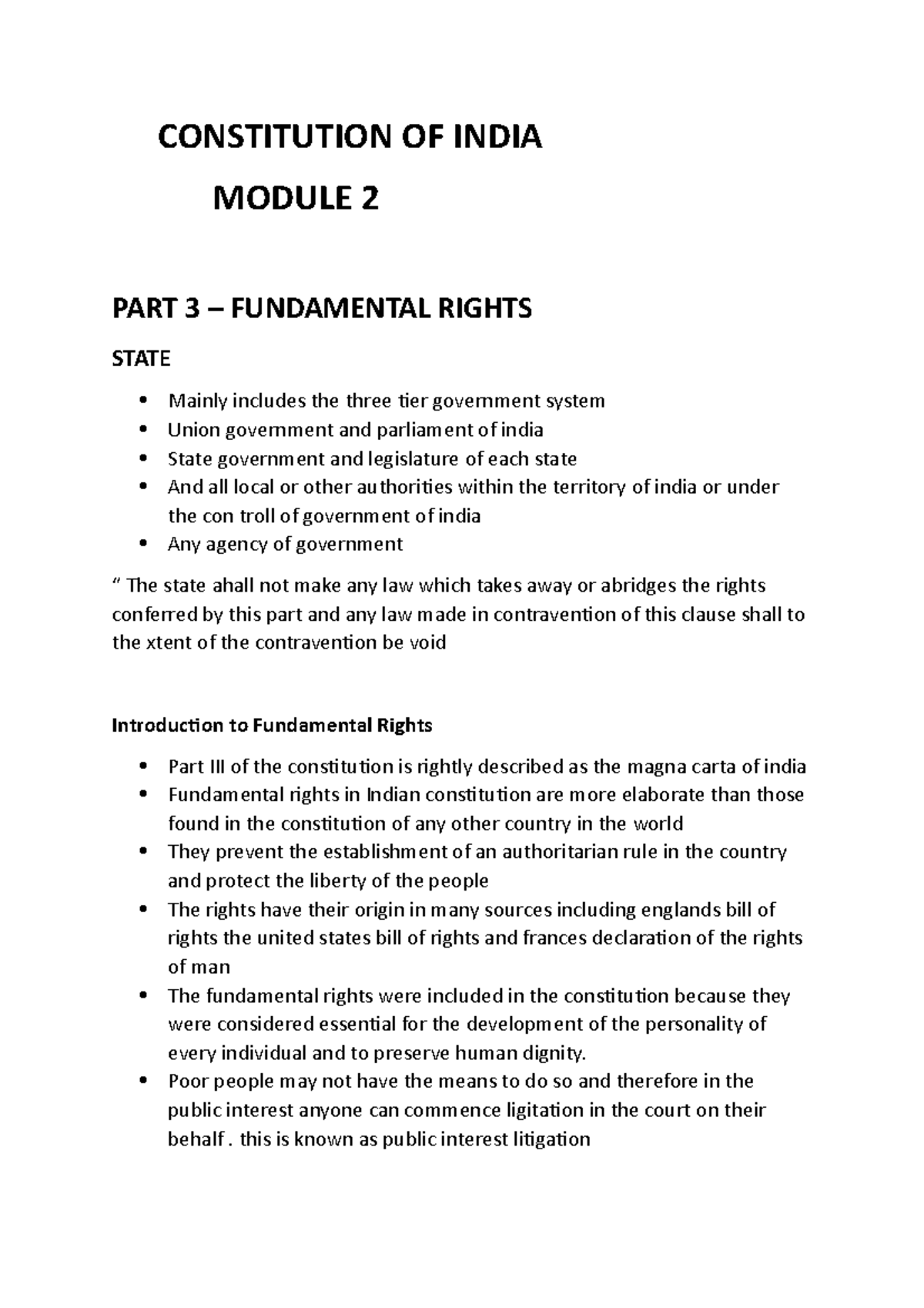 Constitution of India mcn 202 module 2 part 1 - CONSTITUTION OF INDIA ...