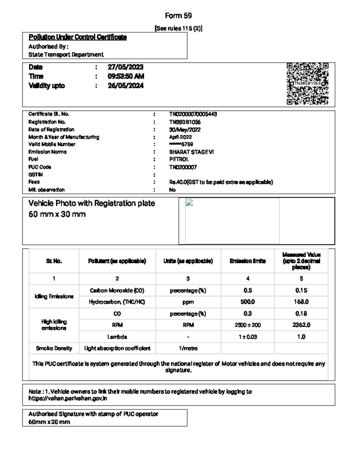 Pollutioncertificate - Form 59 [See rules 115 (2)] Pollution Under ...