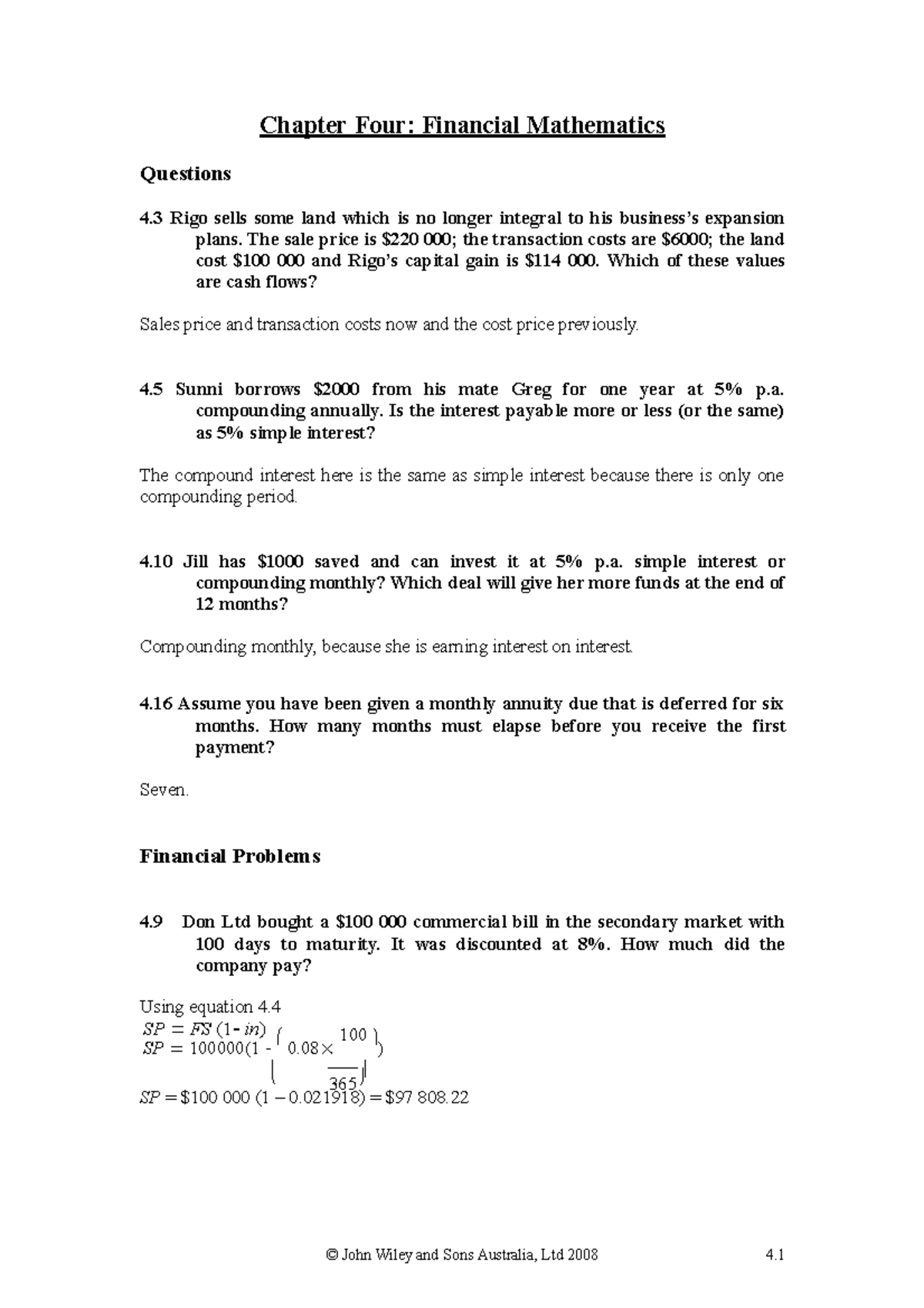 Chp04 Tutorial Solution - © John Wiley and Sons Australia, Ltd 2008 4 ...