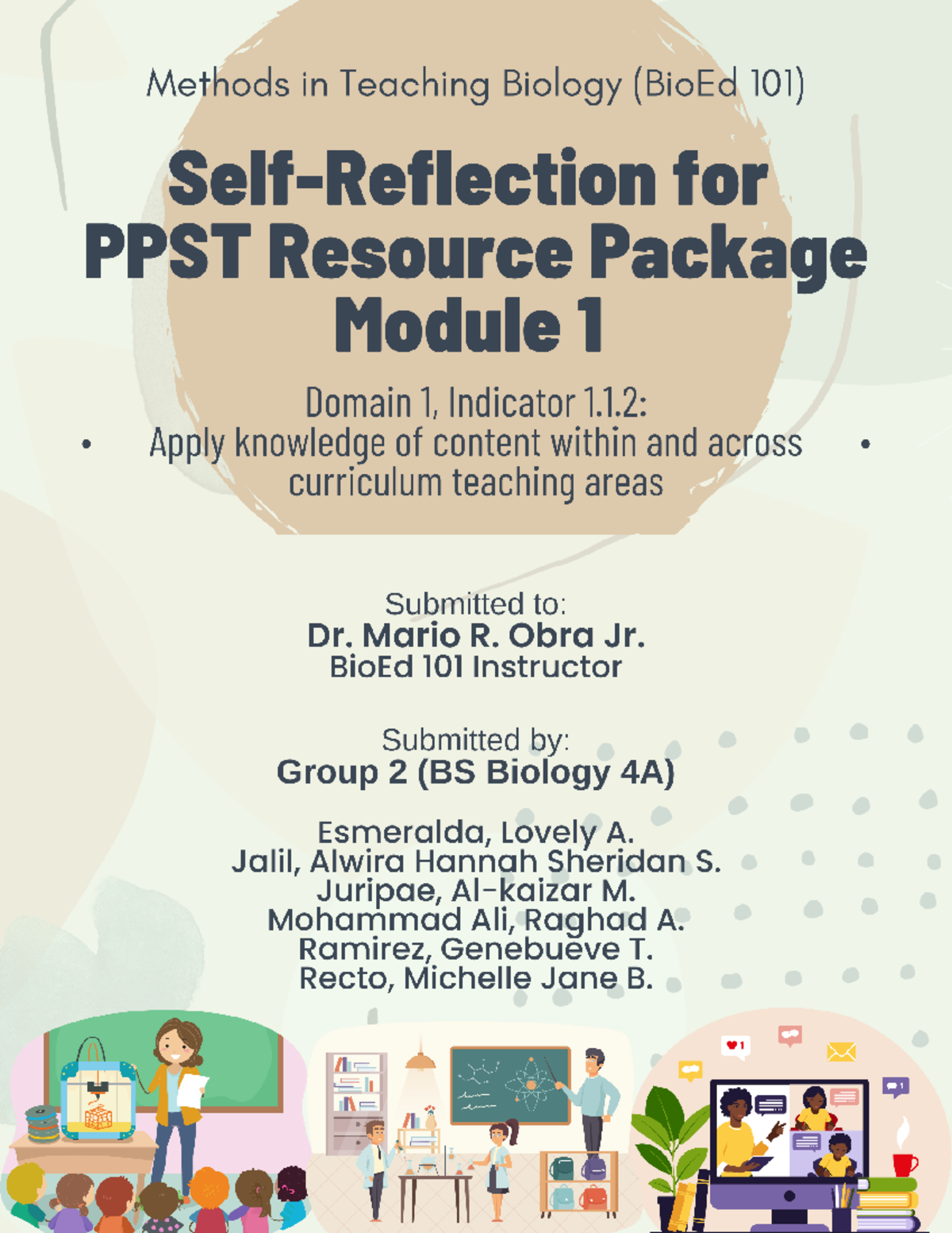 Group 2 ( Bsbio 4A) - Module 1 Self-Reflection - secondary education ...