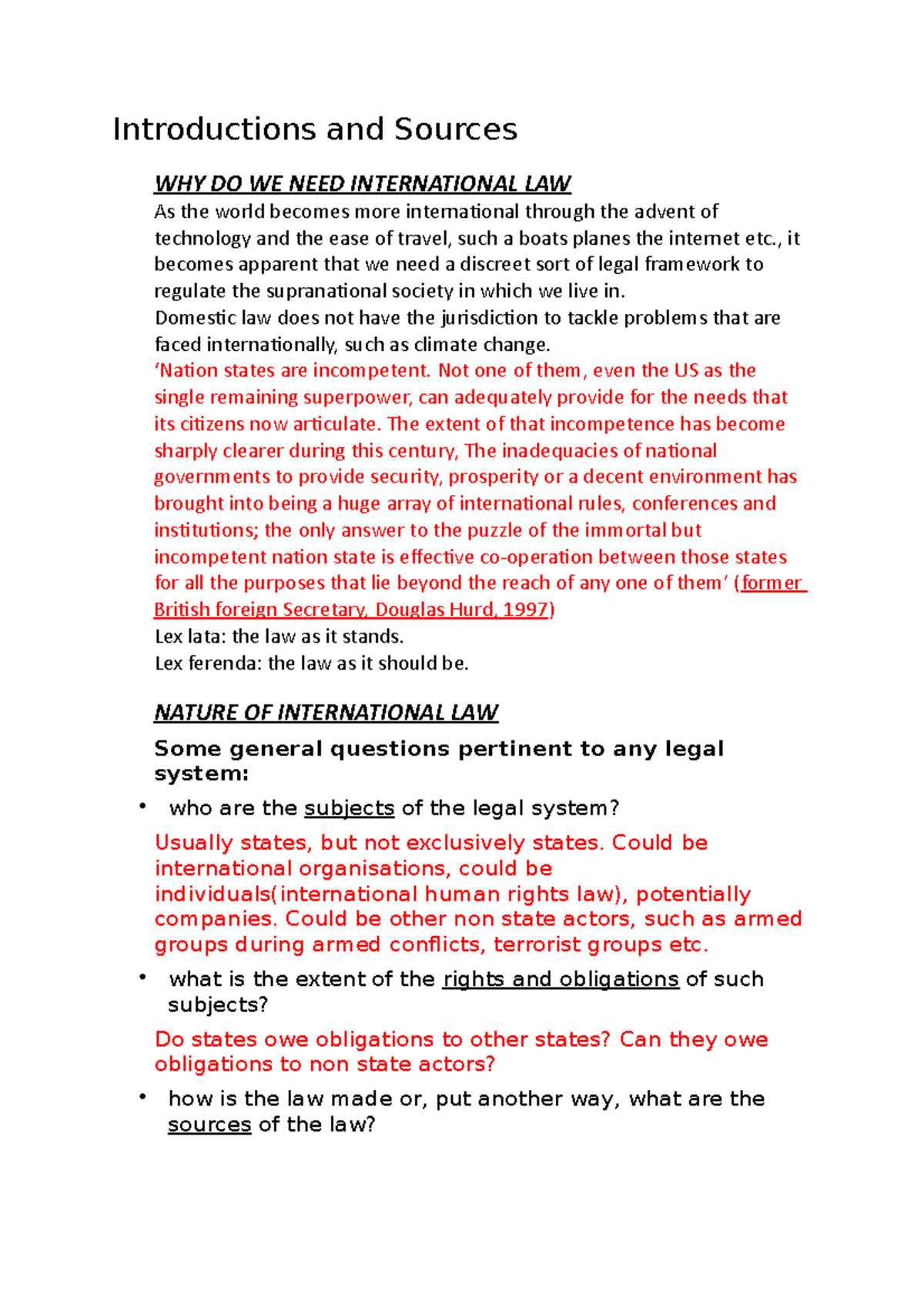 Intro AND Sources - Detailed Summarised Notes - Introductions and ...