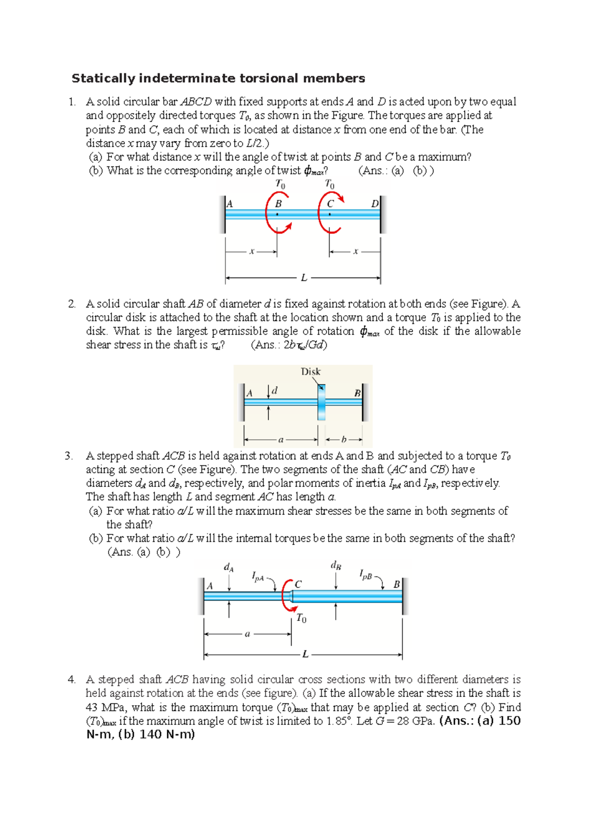 2-Torsion-3 - Statically indeterminate torsional members A solid ...