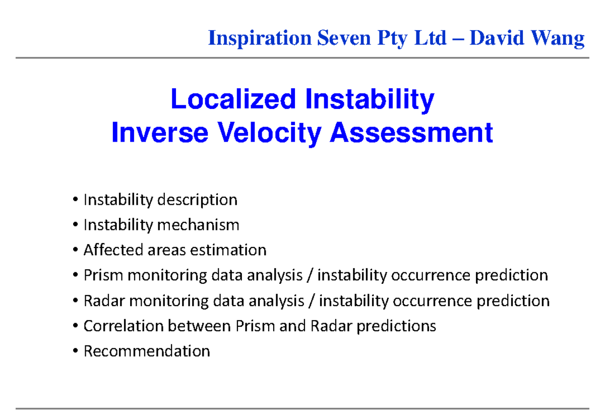 Slope Instability Prediction - Localized Instability Inverse Velocity ...