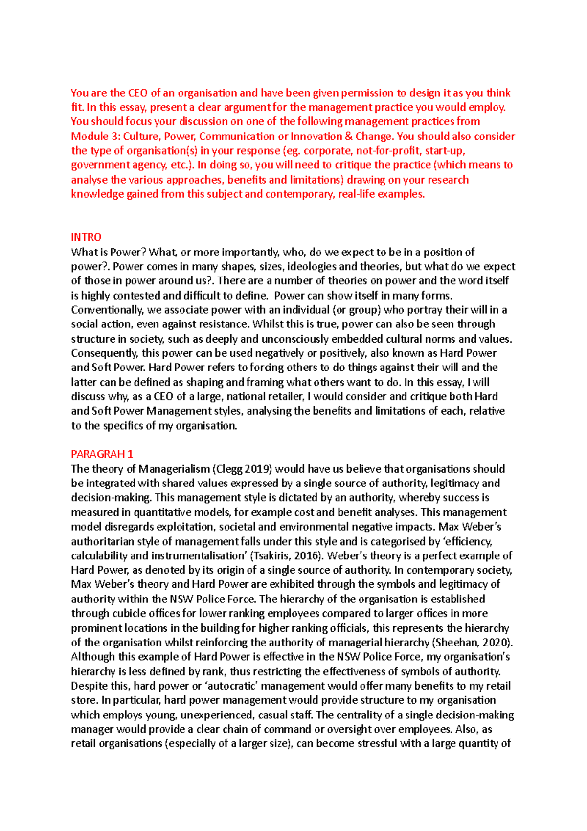 MPO Assignment 2021 - You are the CEO of an organisation and have been ...