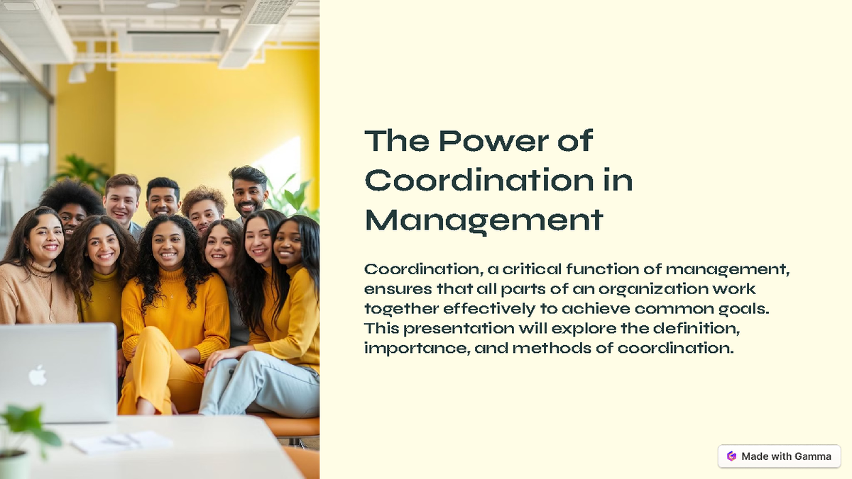 The Power of Coordination in Management - The Power of Coordination in ...