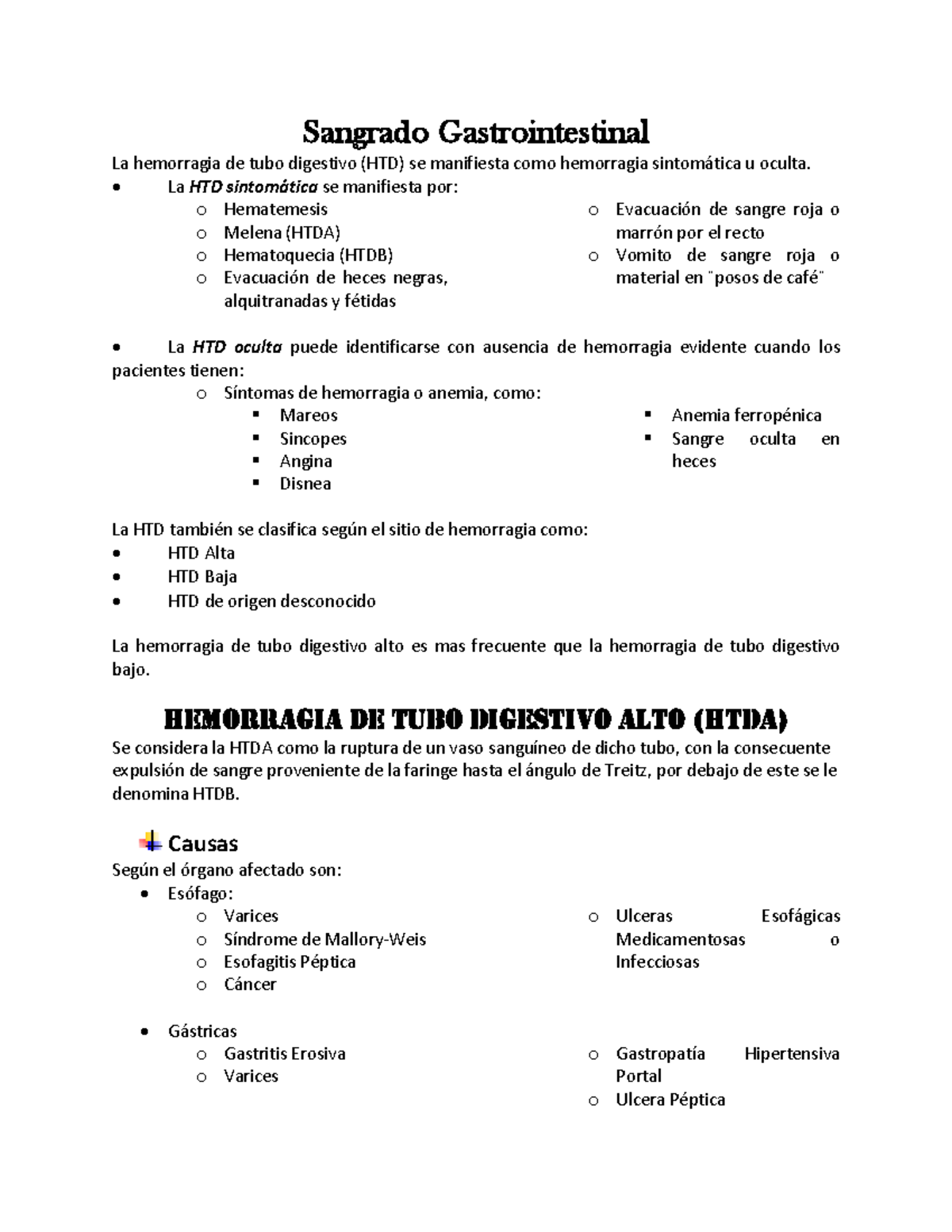 Sangrado Gastrointestinal (Alto-Bajo) - Sangrado Gastrointestinal La ...