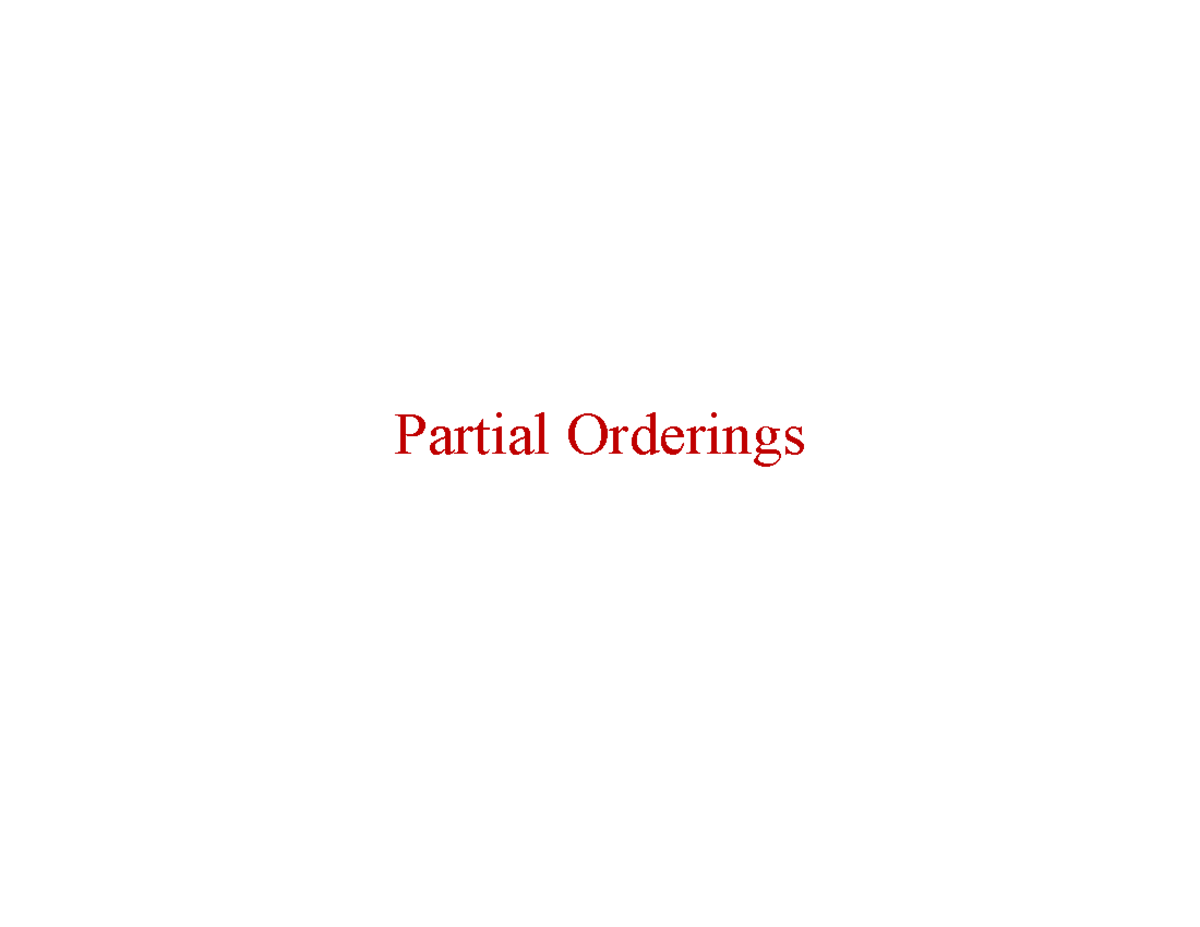 36 Lattices And Their Properties 04 Nov 2023 Partial Orderings Section Summary Partial
