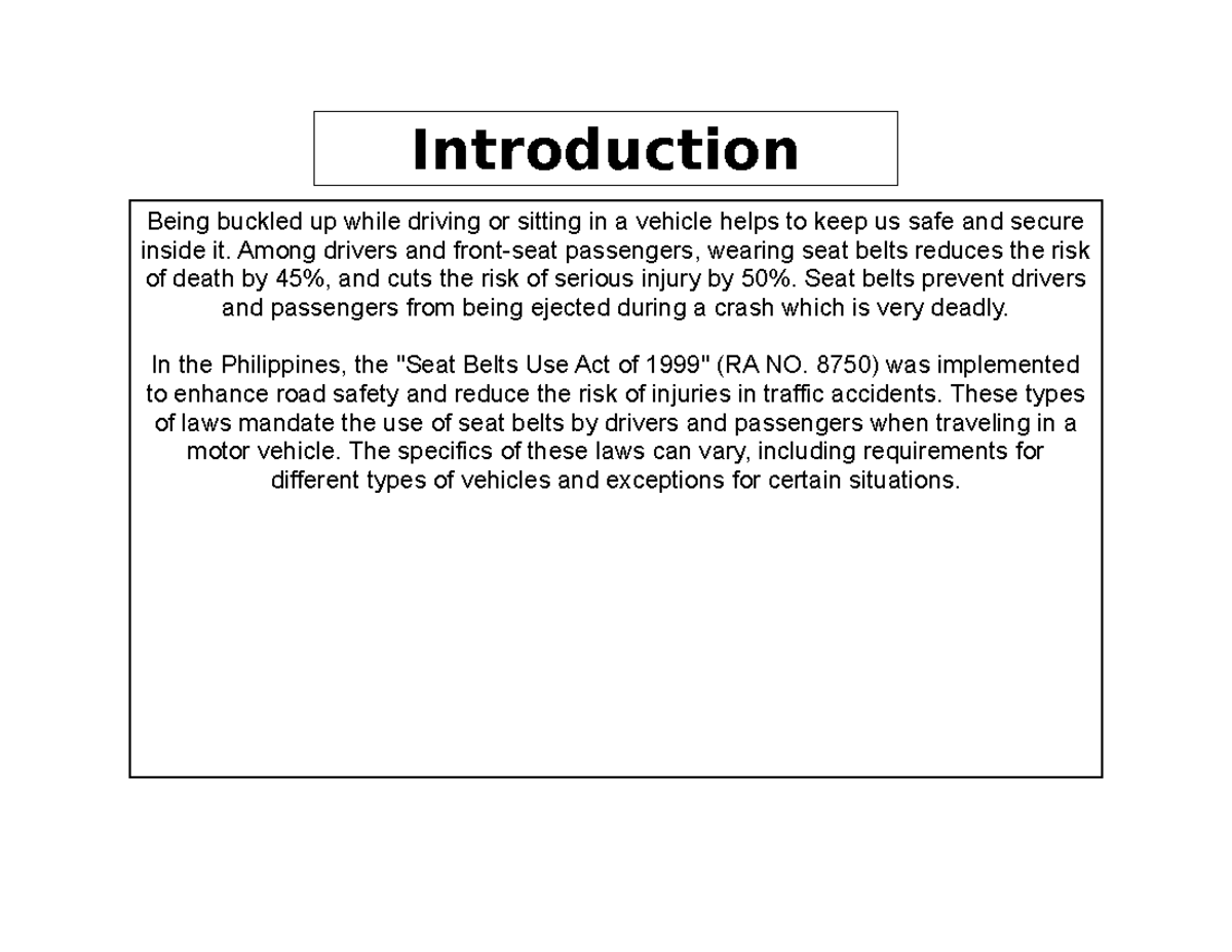 SEat-Belt-LAw - helping - Introduction Being buckled up while driving ...