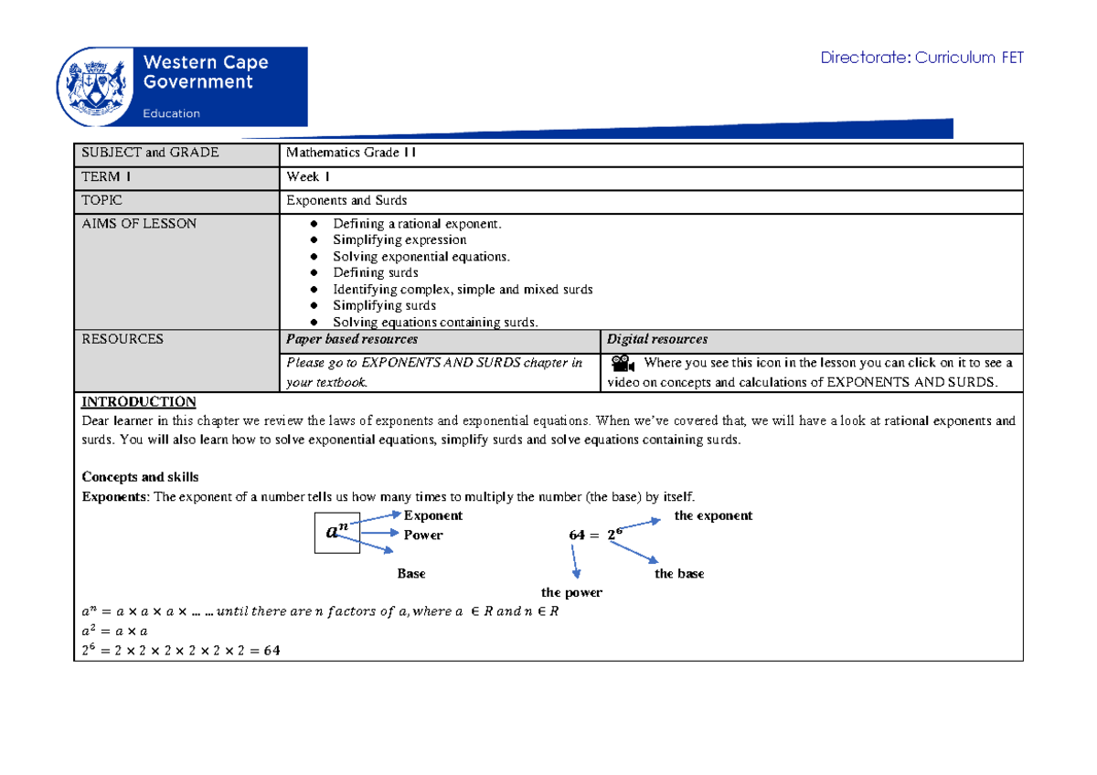 Mathematics-Grade-11-Term-1-Week-1 2021 - Directorate: Curriculum FET ...